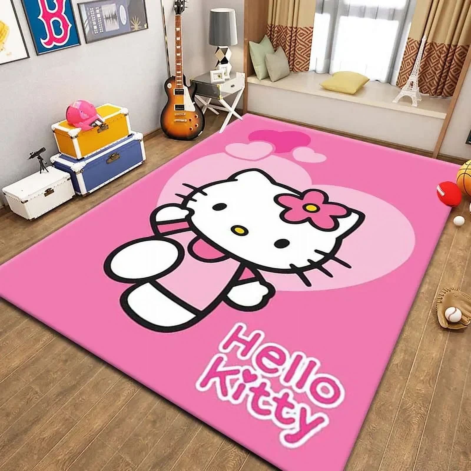 Rugs for Playroom Cartoon Hello Kitty Pattern Area Mat, Cute Cartoon ...