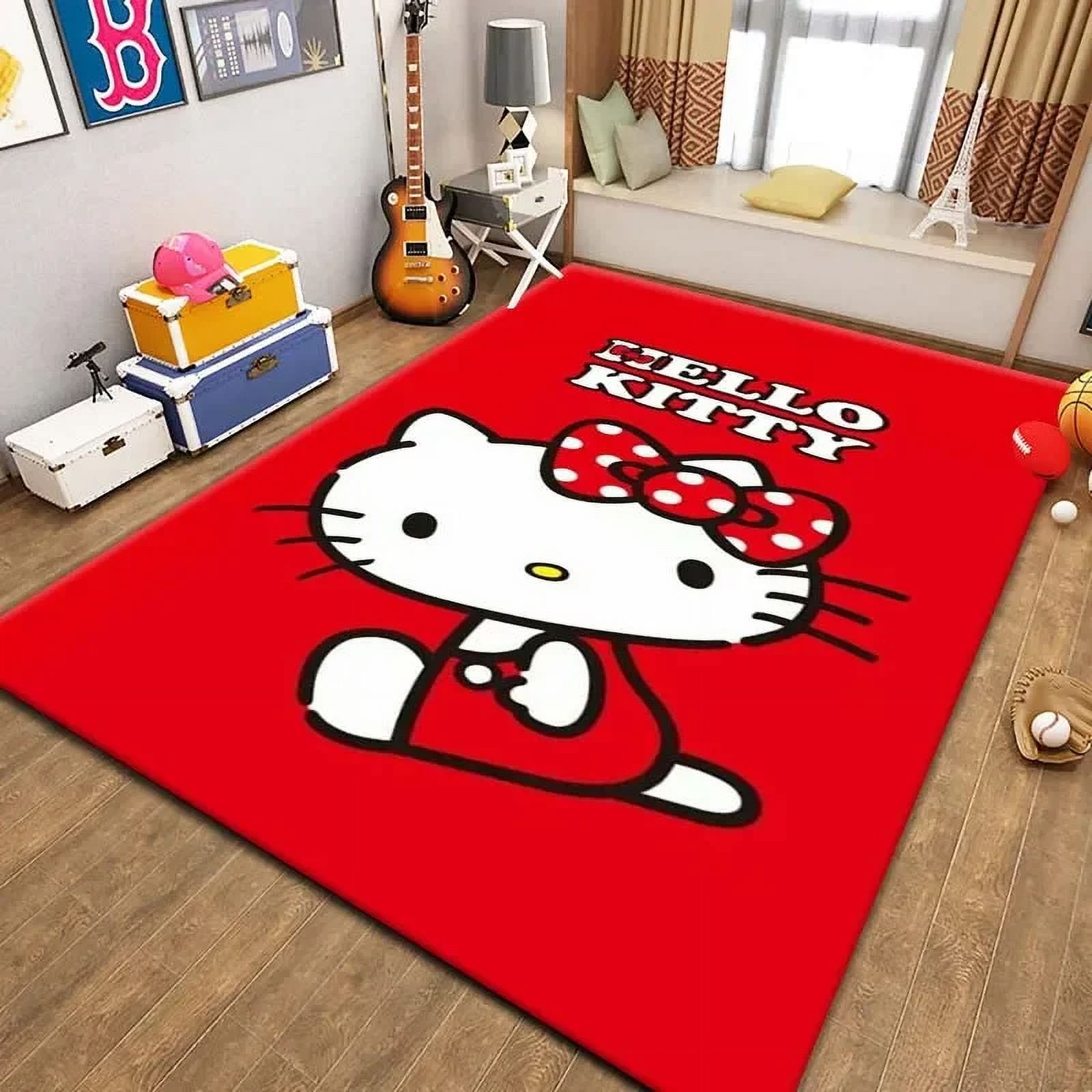 Rugs for Playroom Cartoon Hello Kitty Pattern Area Mat, Cute Cartoon ...