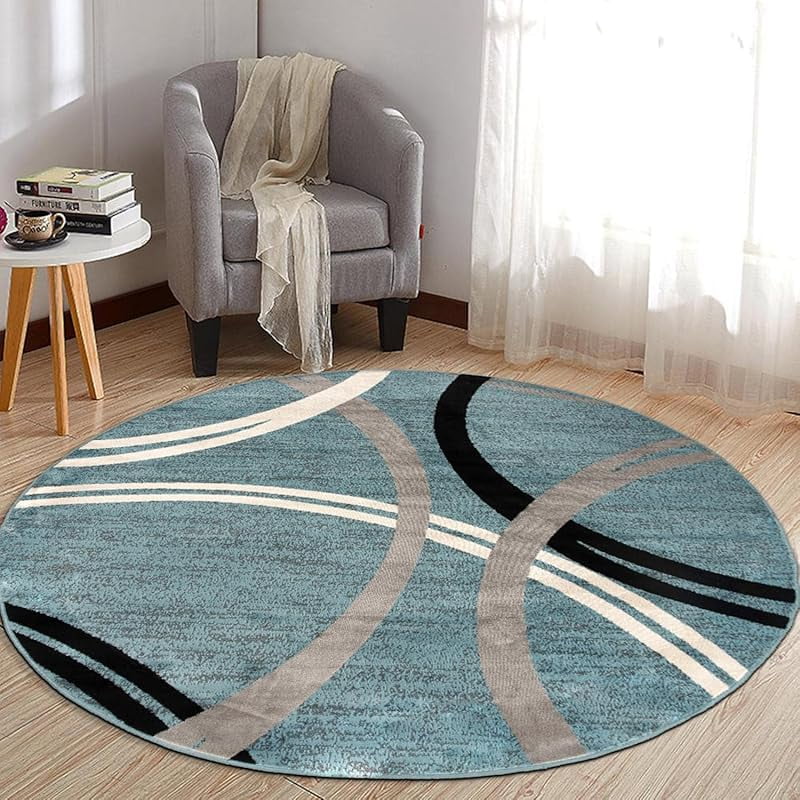 Rugshop Modern Wavy Circles Design Area Rug 5'3" x 7'3" Gray - Walmart.com