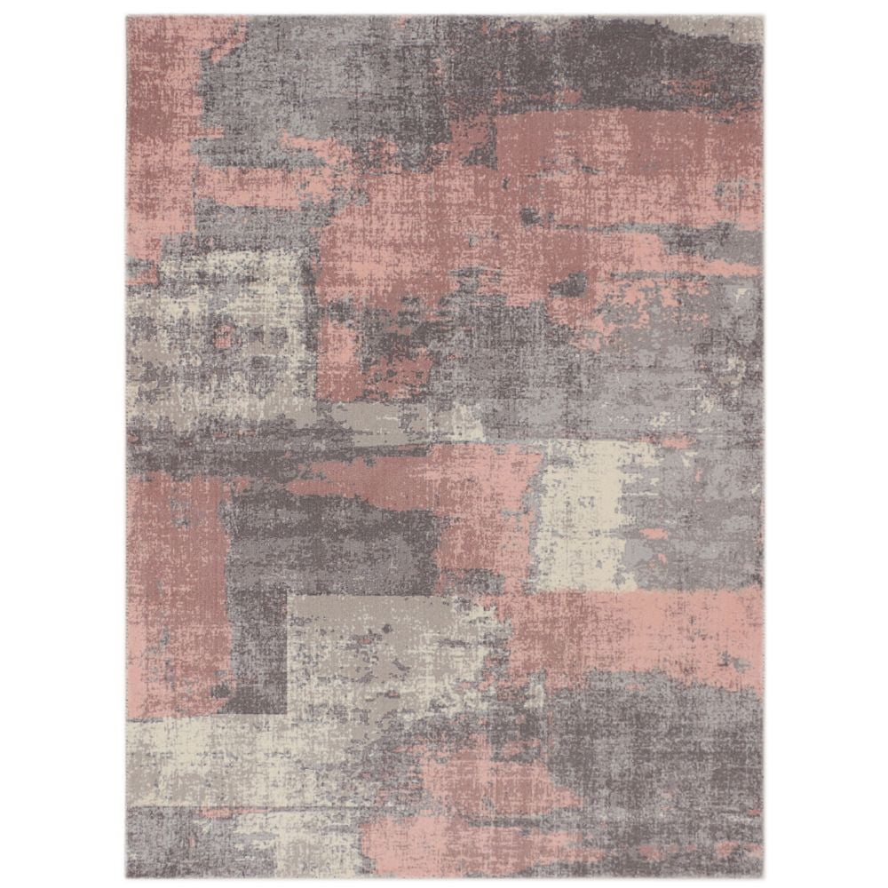 Rugsmith Print Contemporary Traditional Modern Area Rug, Gray, 5' x 7 ...