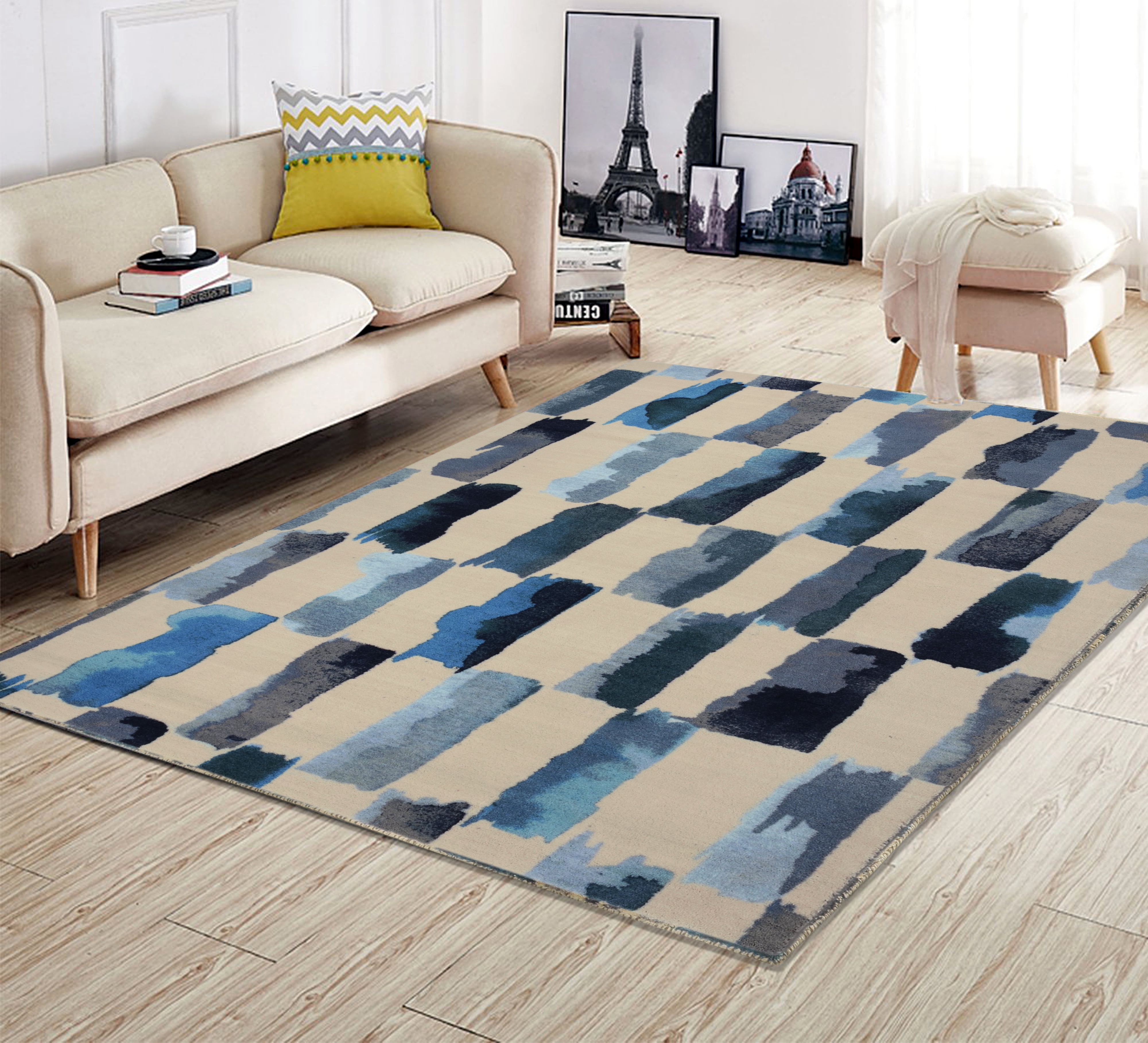 Rugsmith Turquoise Abstract Contemporary/Modern Area Rug - Walmart.com