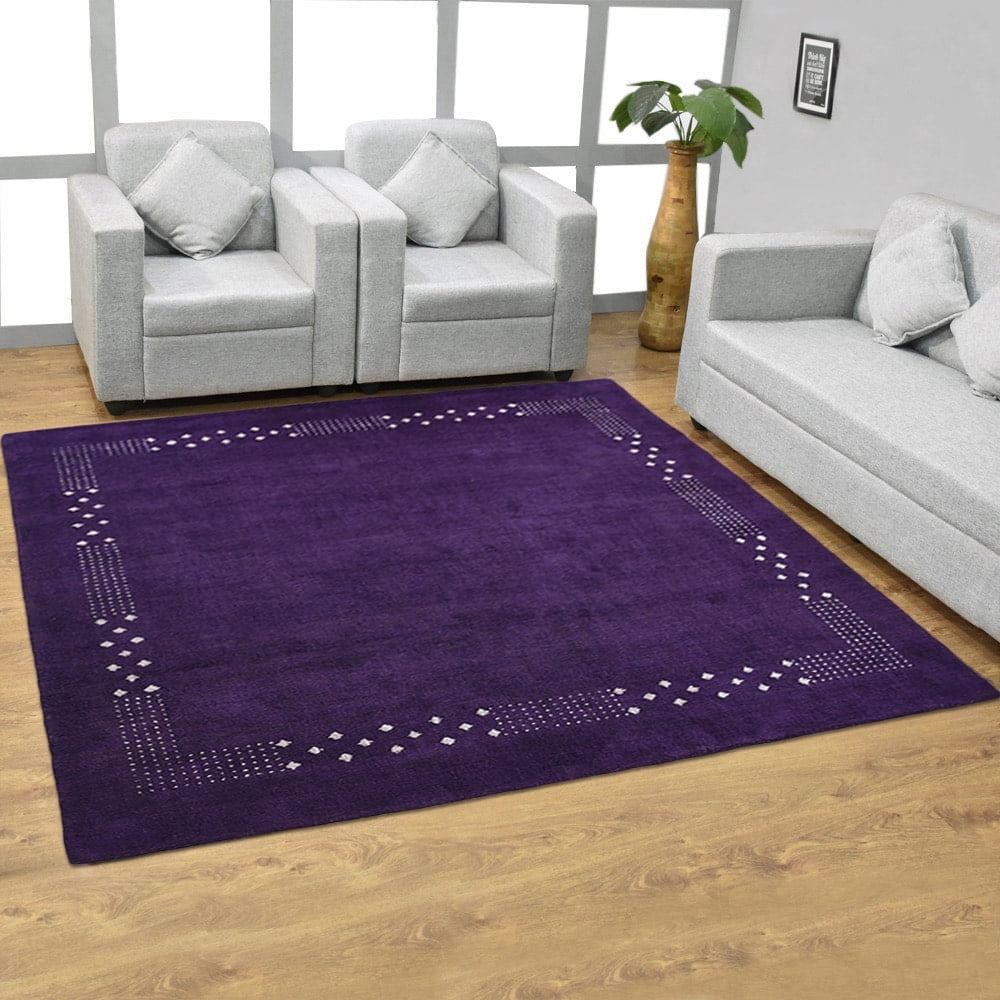Rugsotic Carpets Hand Knotted Loom, Contemporary Silk Mix Square Area ...