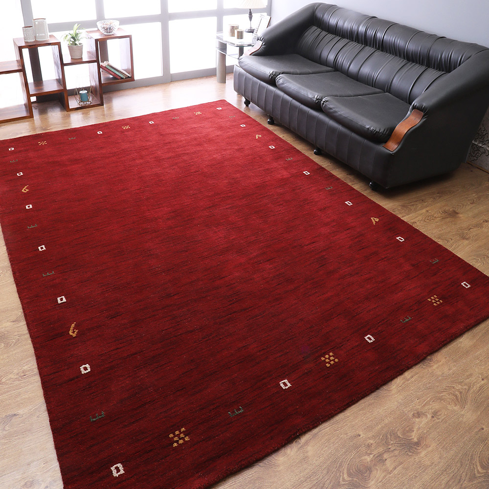 Rugsotic Carpets Hand Knotted Loom, Contemporary Wool Area Rug, Red, 6 ...