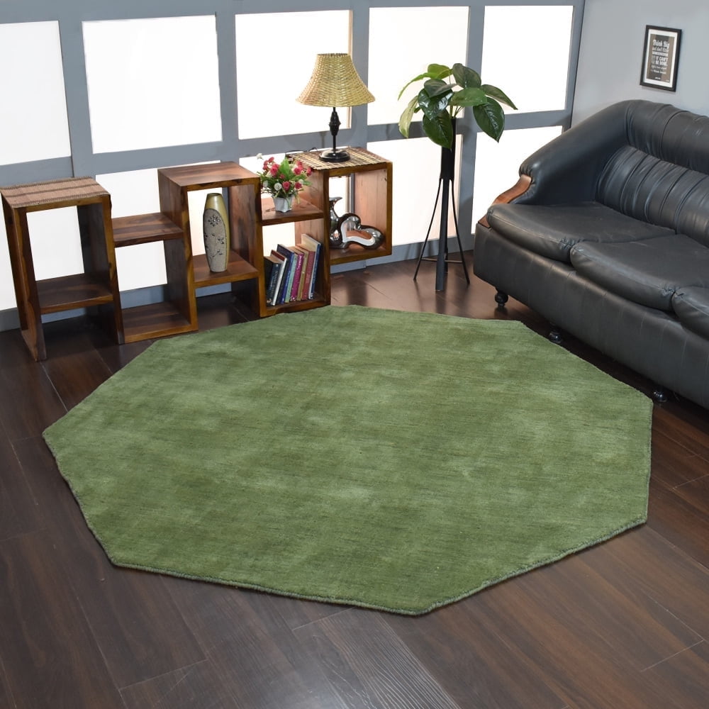 Rugsotic Carpets Hand Knotted Loom Wool Eco-Friendly Area Rugs-Green ...