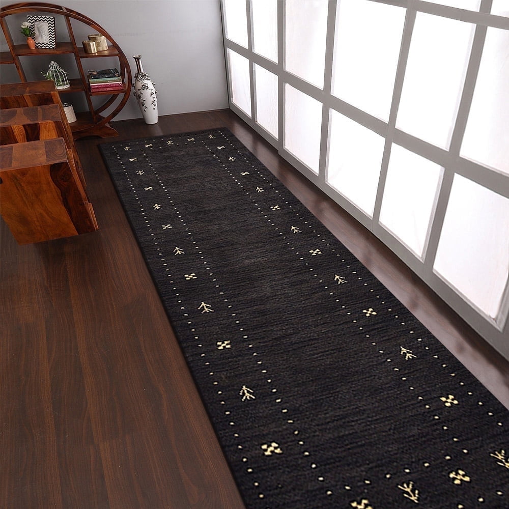 Rugsotic Carpets Hand Knotted Loom Wool Eco-Friendly Area Rugs-Charcoal ...