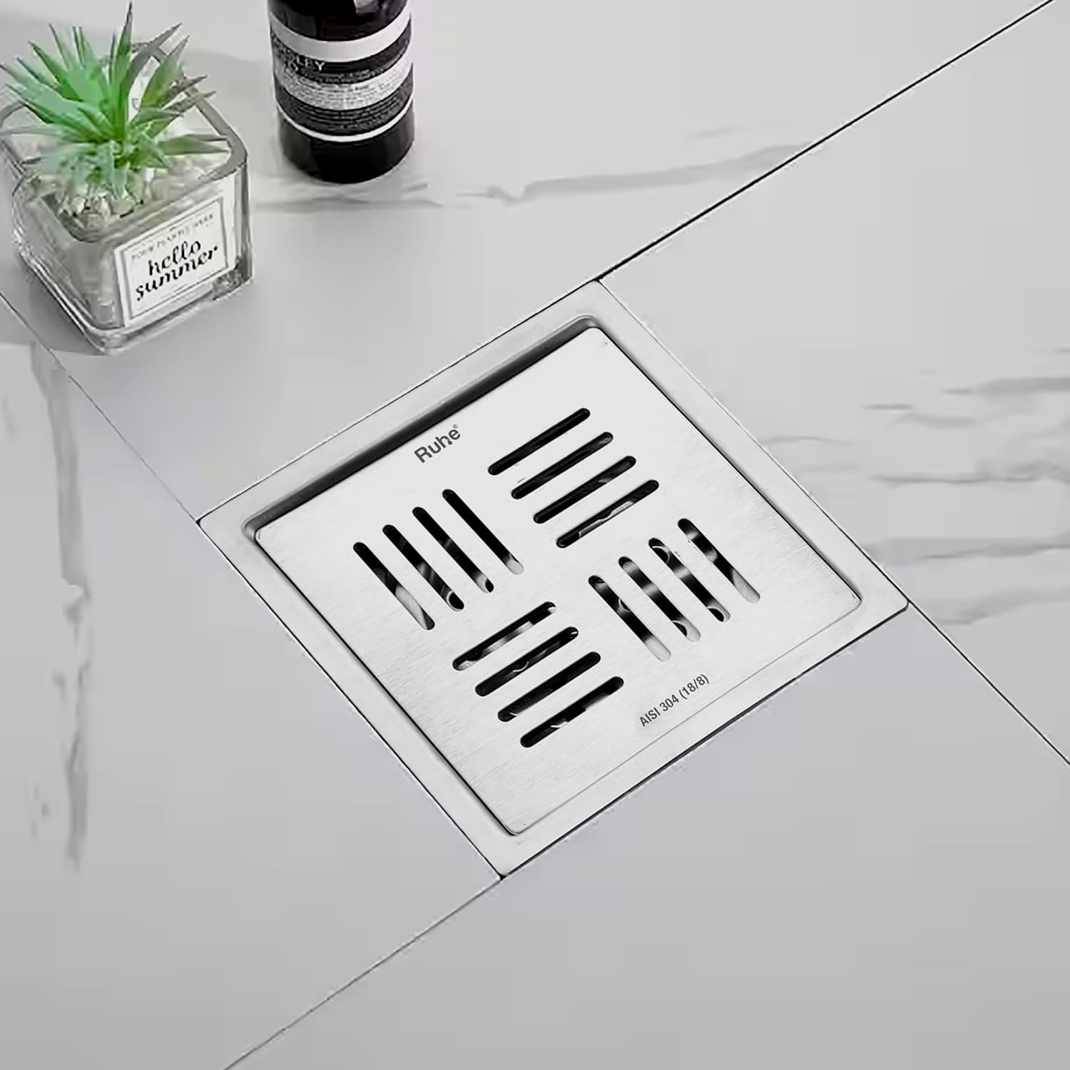 Ruhe Floor Drainer 304Grade Stainless Steel Floor Drain Ruby Square ...