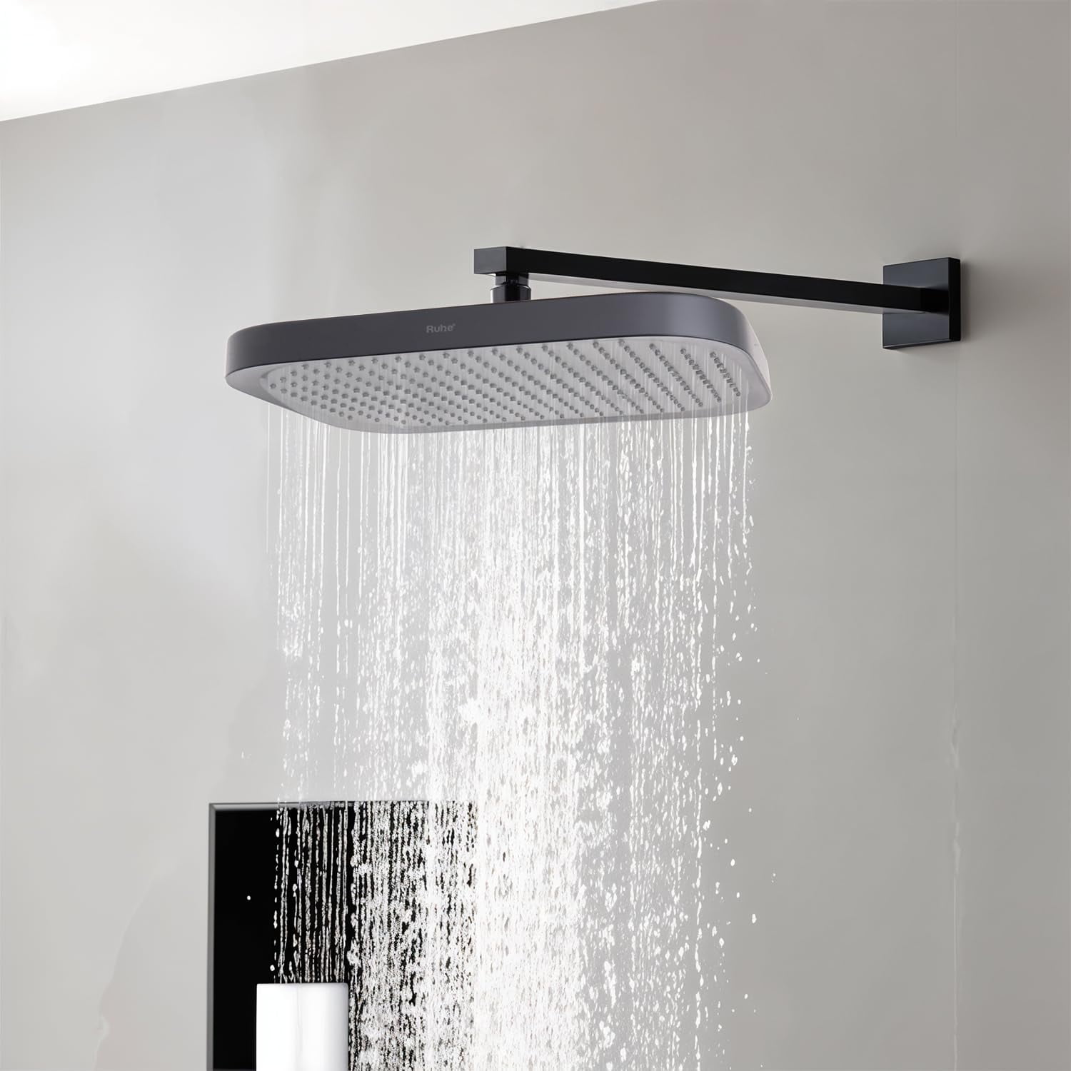Ruhe Horizon Overhead Shower 15 x 10 Inches Rainfall Showerhead Easy ...