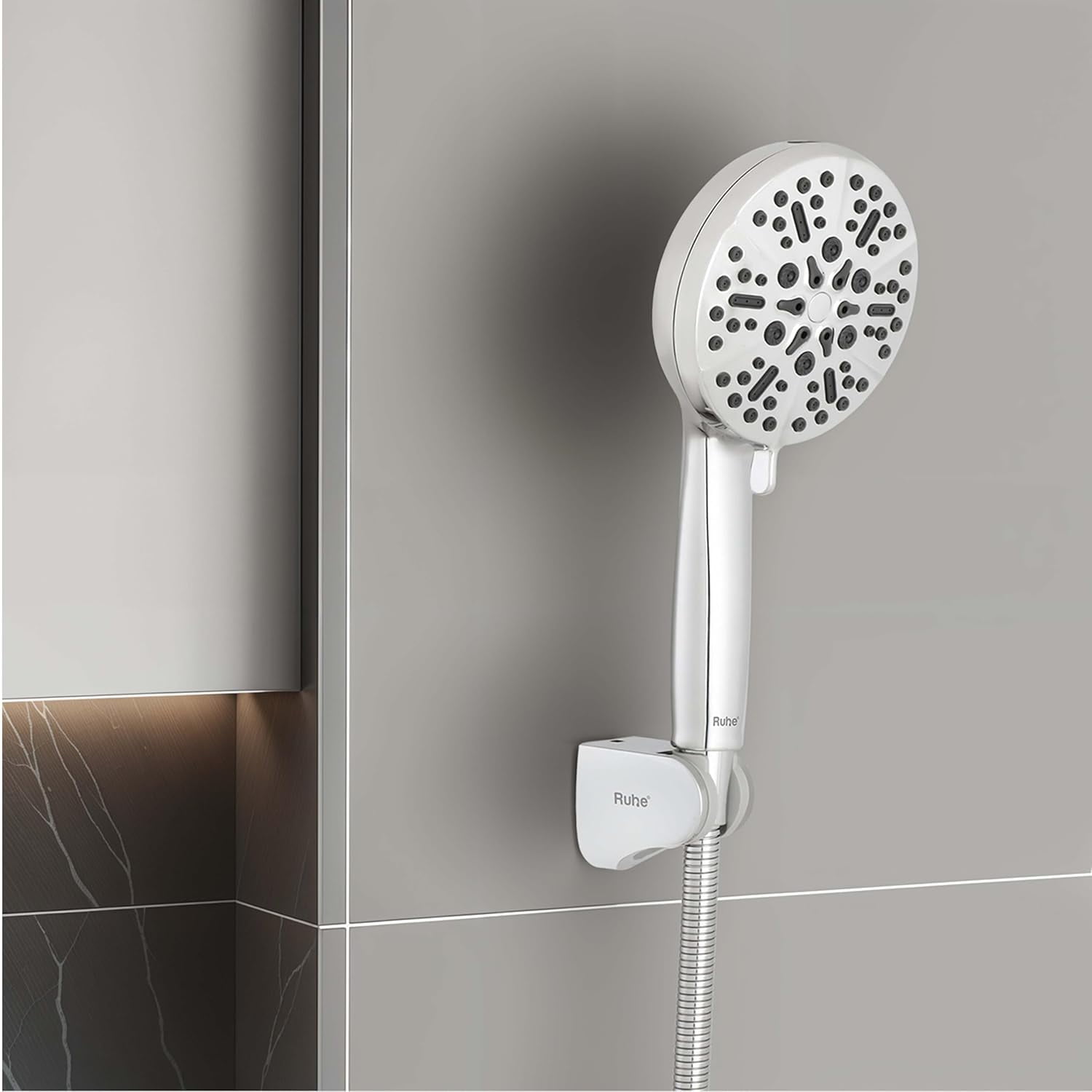 Ruhe Peak MultiFunctional OctaFlow Modes ABS Hand Shower with 15 Meter ...