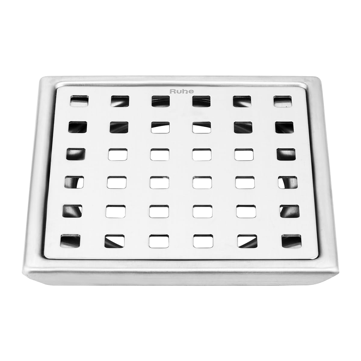 Ruhe Pearl Square Floor Drain with Collar 6 Inch Jali for Bathroom and ...