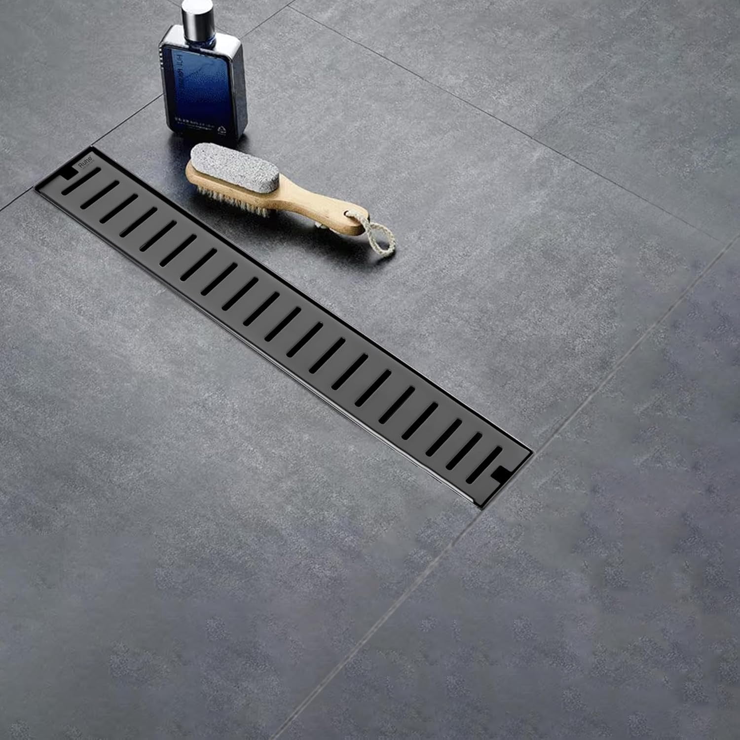 Ruhe Vertical 40 3 Inches Floor Drainer 304 Stainless Steel Black PVD ...