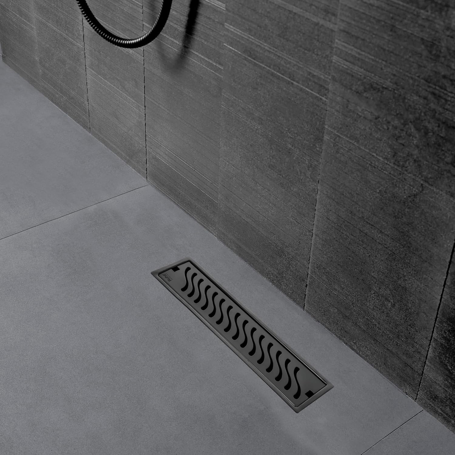 Ruhe Wave Shower Drain Channel 24 4 Inches 304 Stainless Steel Black ...