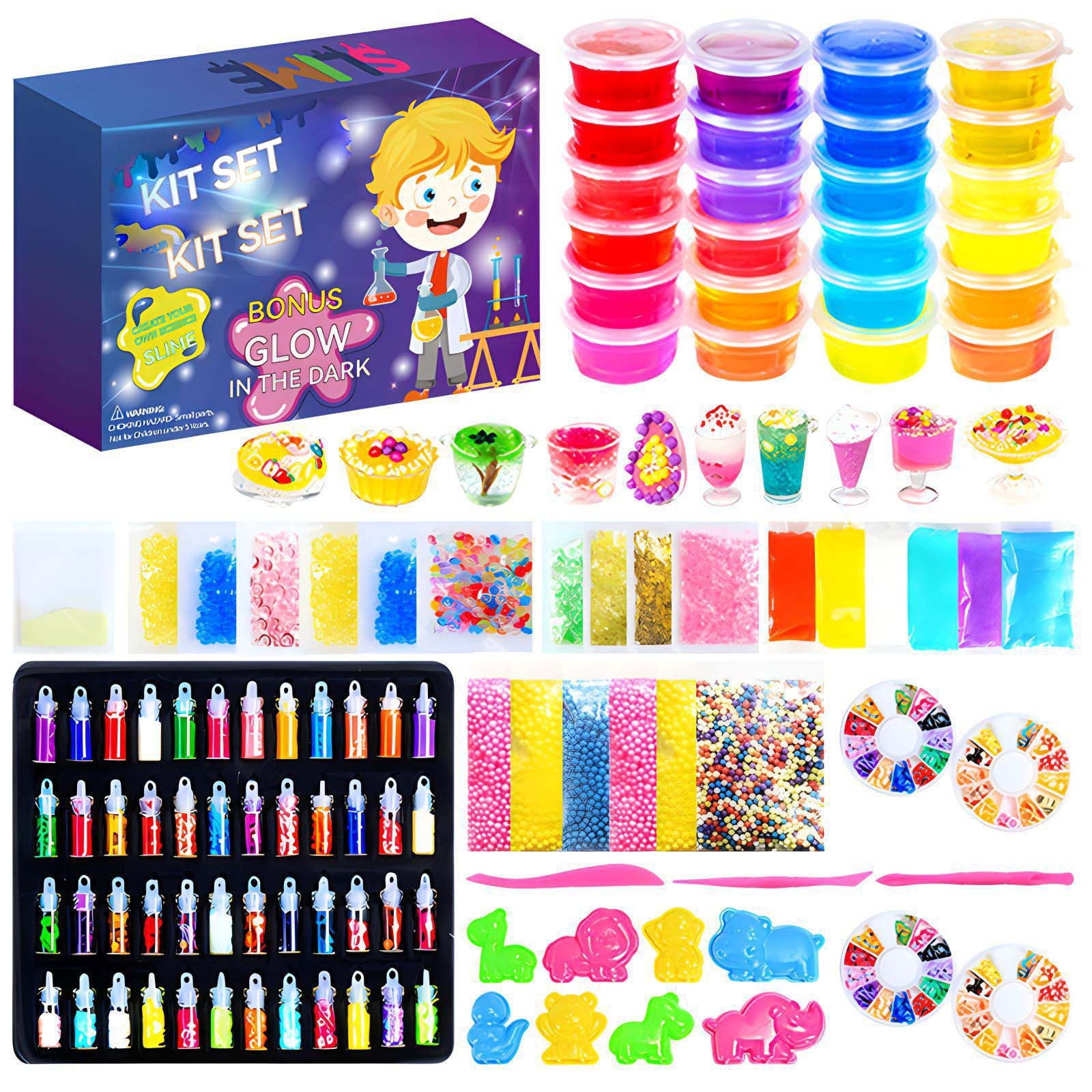 Ruhiku GW Glow in the Dark Slime - Sensory Crystal Slime with Night ...