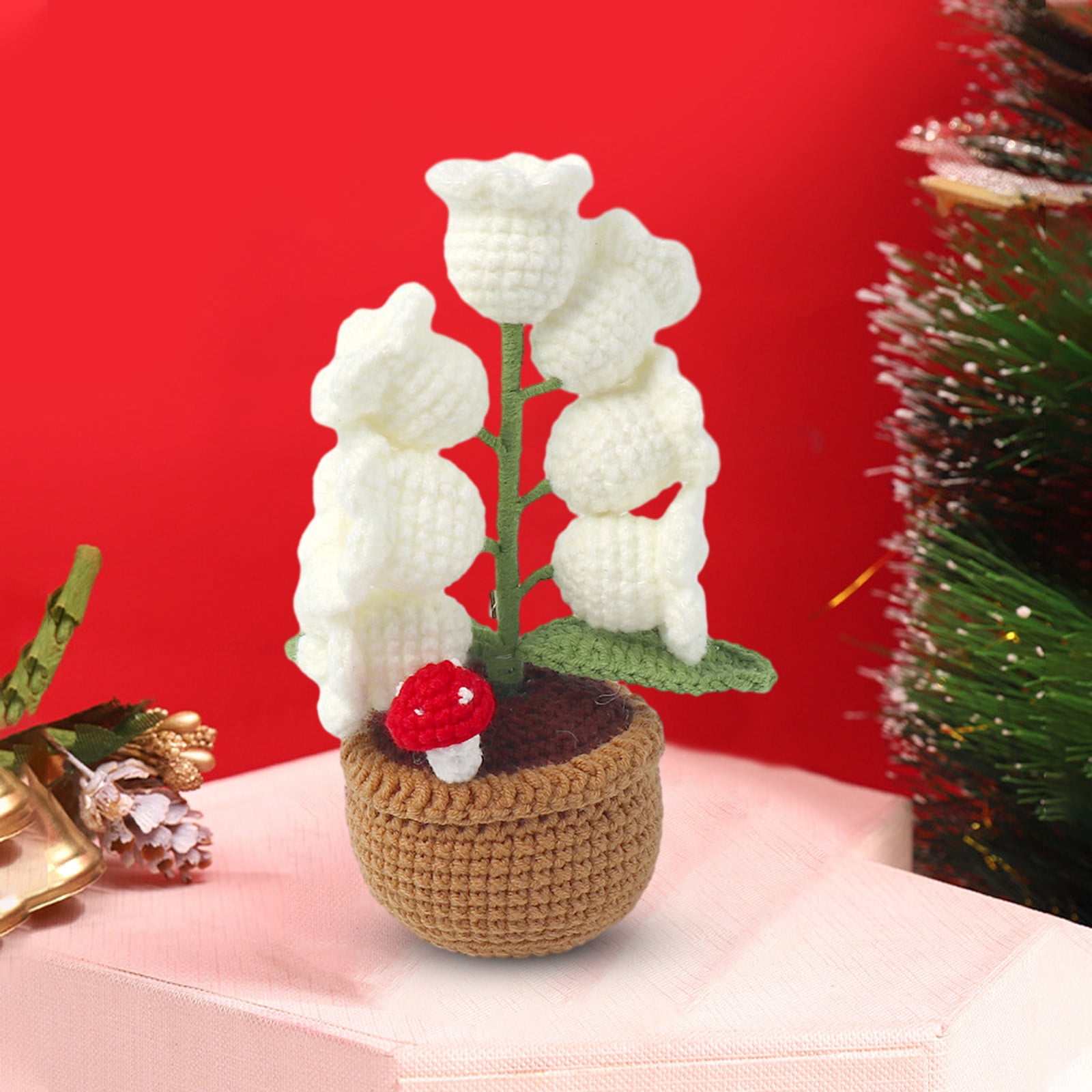 Ruhiku GW Handmade Crochet Artificial Flowers with Night Lights, Lily ...