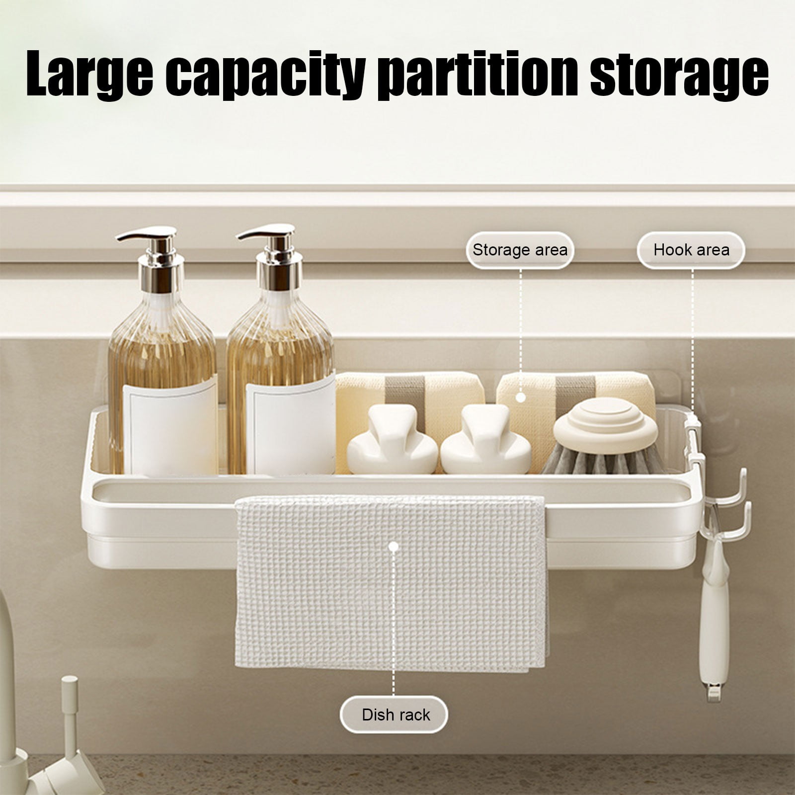 Ruhiku GW Kitchen Faucet Rack Dishwashing Sink Sink Rack Wall Mounted ...