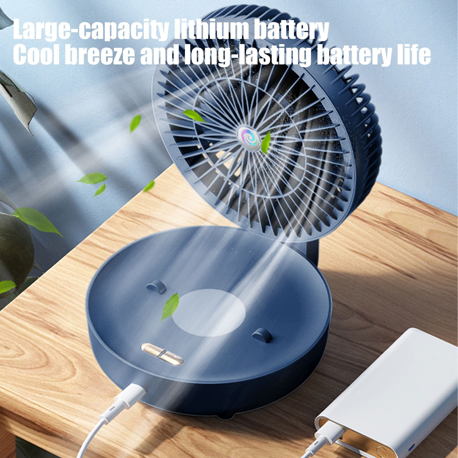 Ruhiku GW Mini Folding Desk Fan Hangable Fan Small Portable Table Fan ...