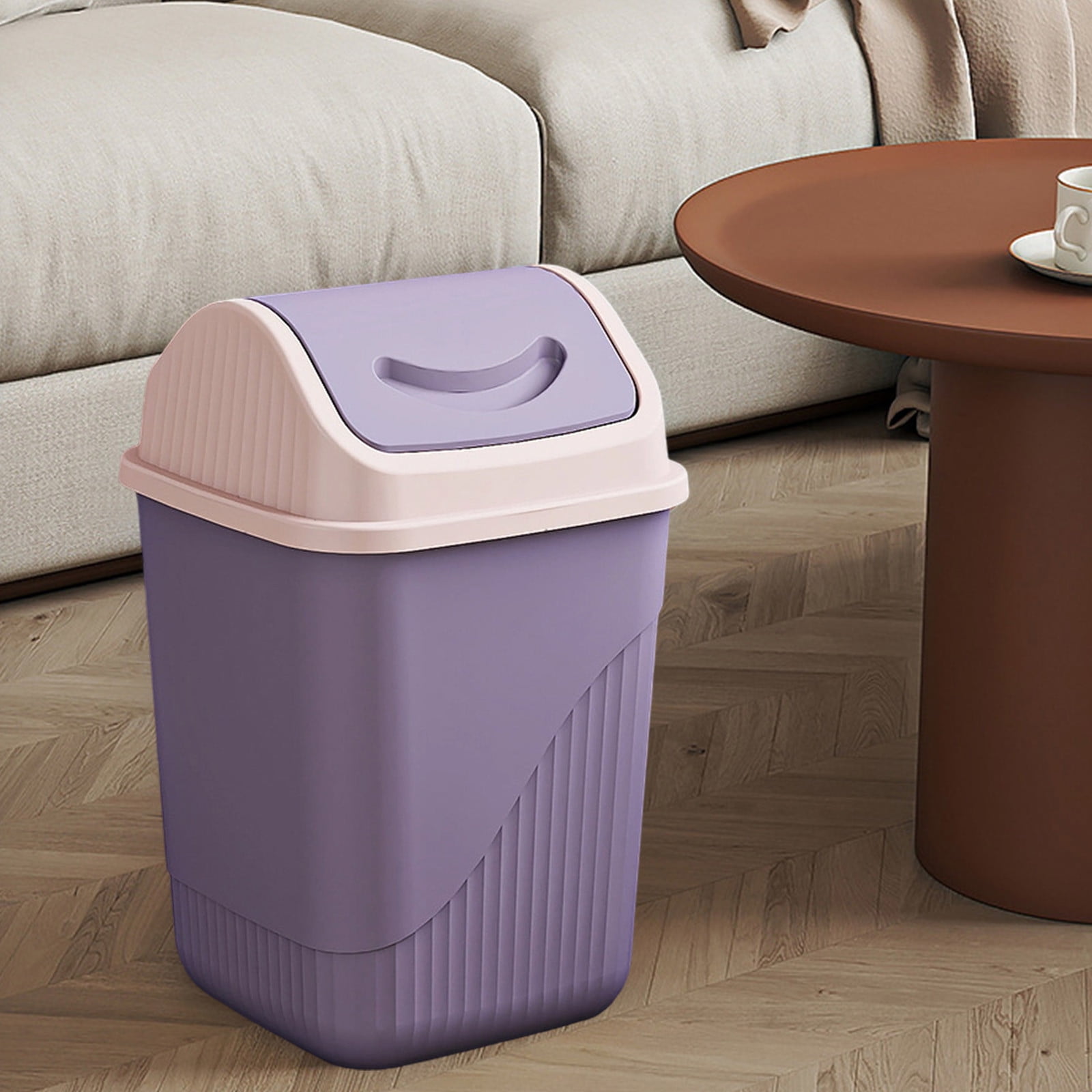 Ruhiku GW Plastic Waste Can, Kitchen Garbage Can with Swing Lid, Trash Cans for Bathroom ...