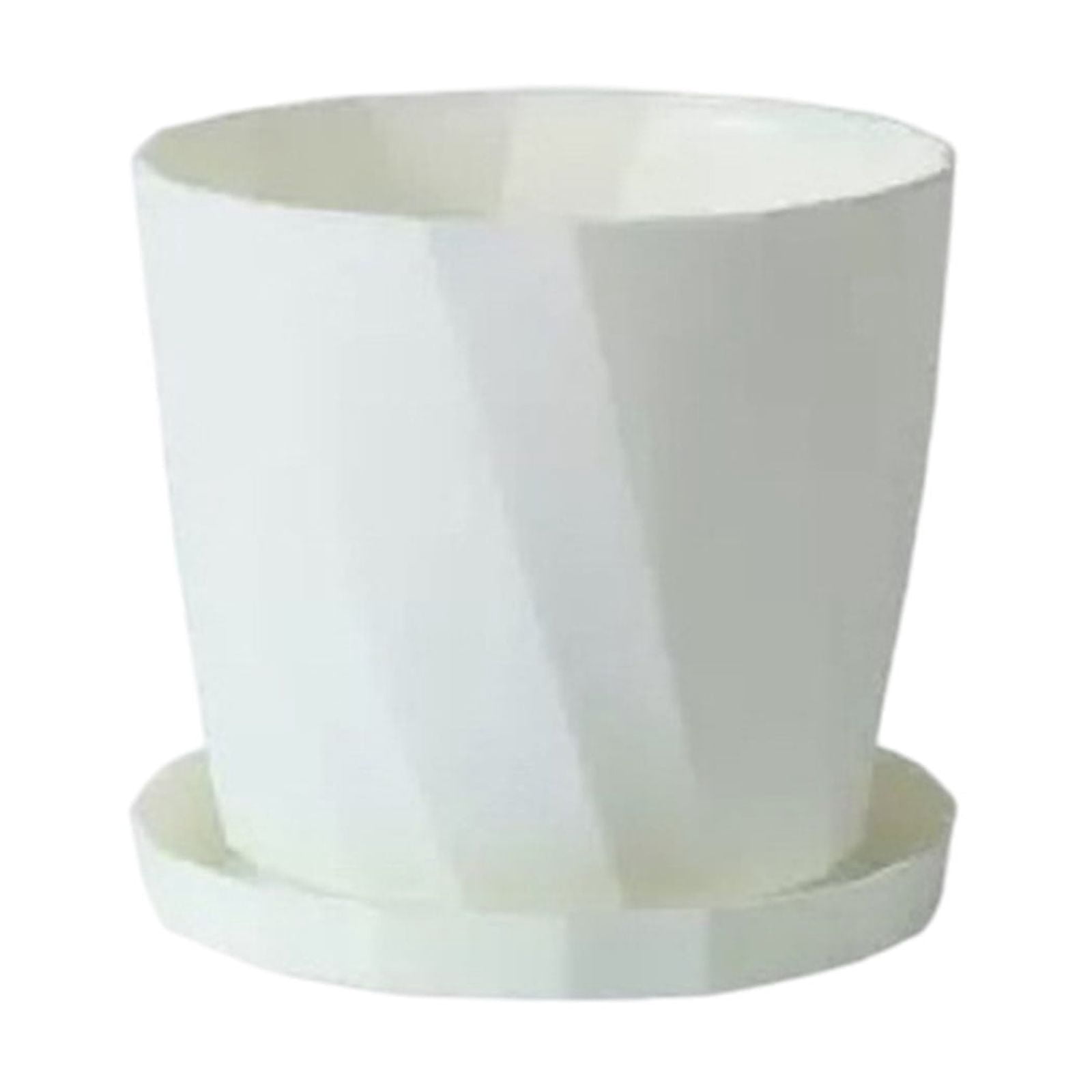 Ruhiku GW Scandinavian Style Resin Plant Pot with Matching Saucer Tray ...