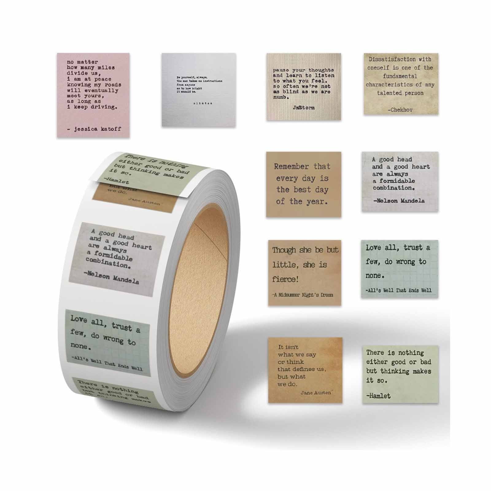 Ruhiku GW Vintage Motivational Quote Sticker Roll Envelope Seals ...