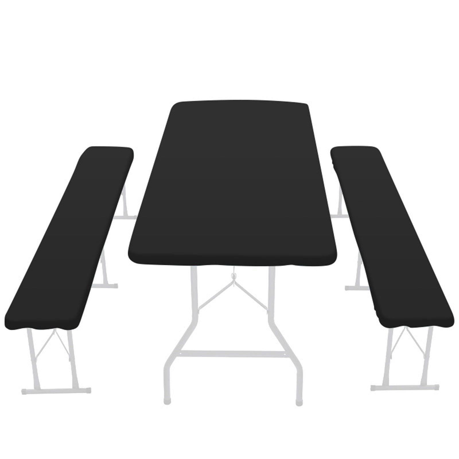 Ruhiku Gw Picnic Table Cover with Bench Covers, 3-Piece Set, Elastic ...