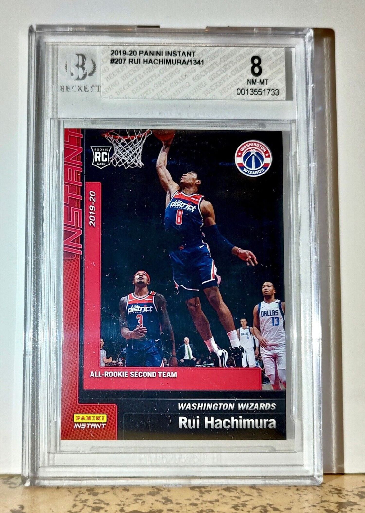 Rui Hachimura 2019-20 Panini NBA #207 Rookie 1 of 1341 BGS 8 Washington ...