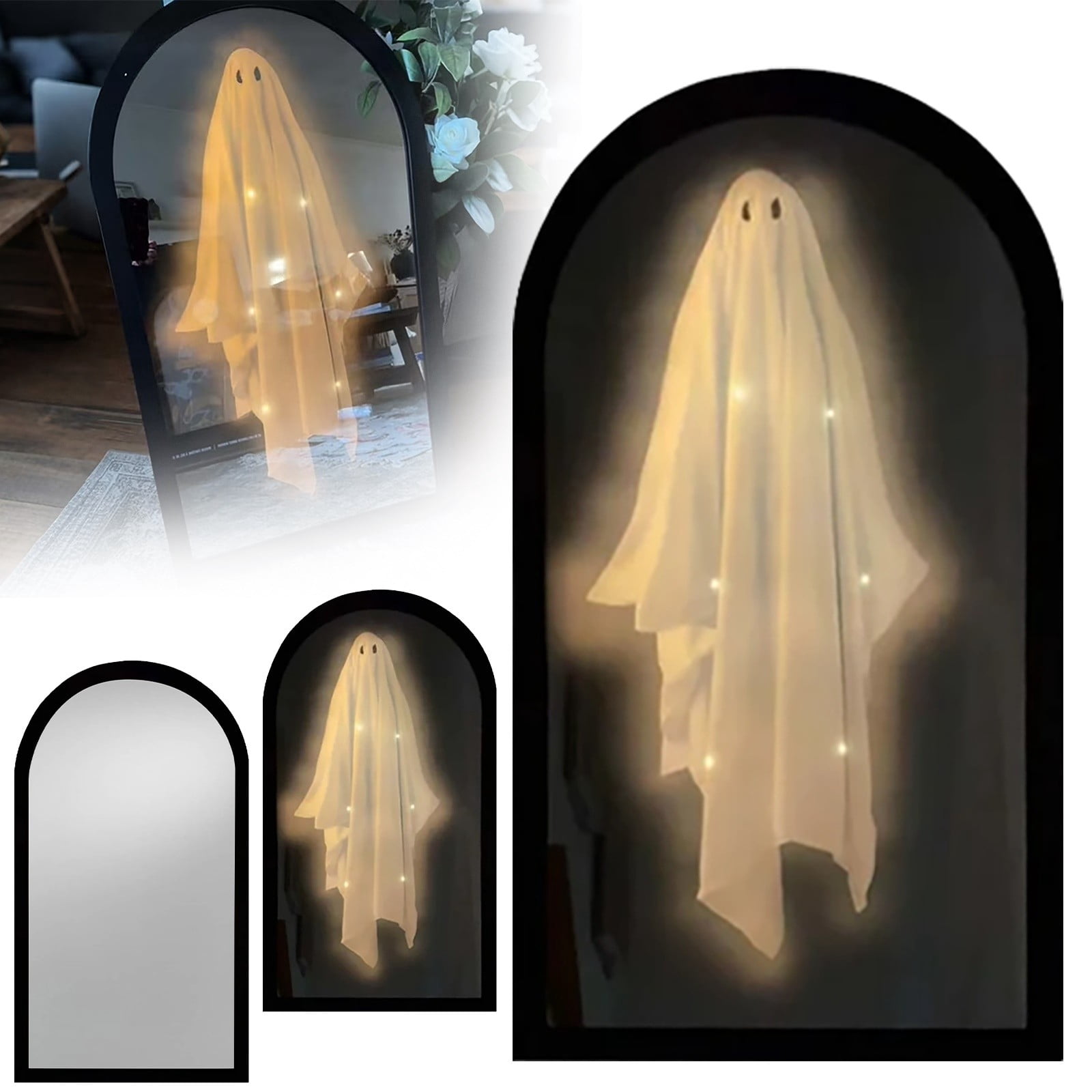 RuiHuiHua 2025 Halloween Novelty Ghost Mirror with Creepy Eyes, Ghost ...