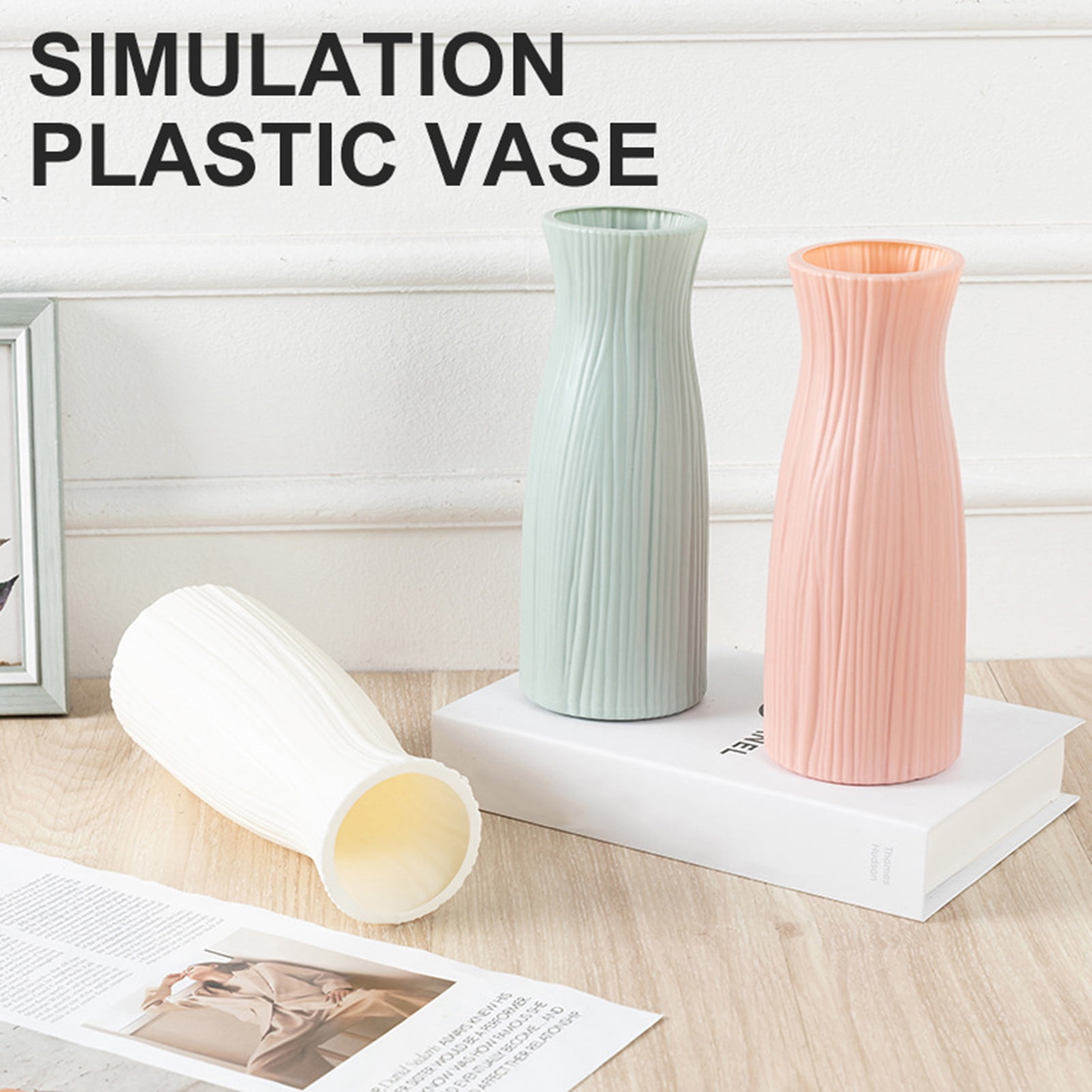 RuiJY Eco-friendly Flower Vase Anti-deform Plastic Simple Large Flower ...