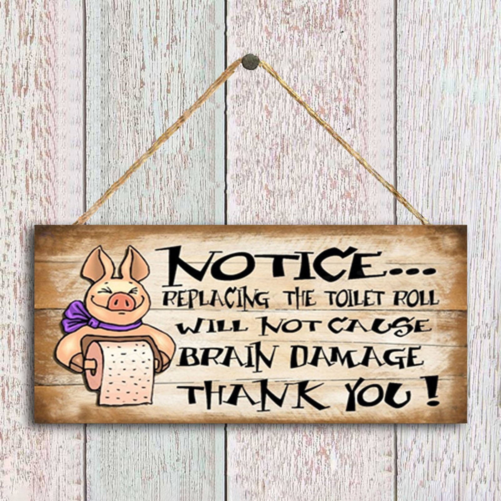 RuiJY Notice Pendant Hanging Bathroom Accessories Wood Plaques Door ...