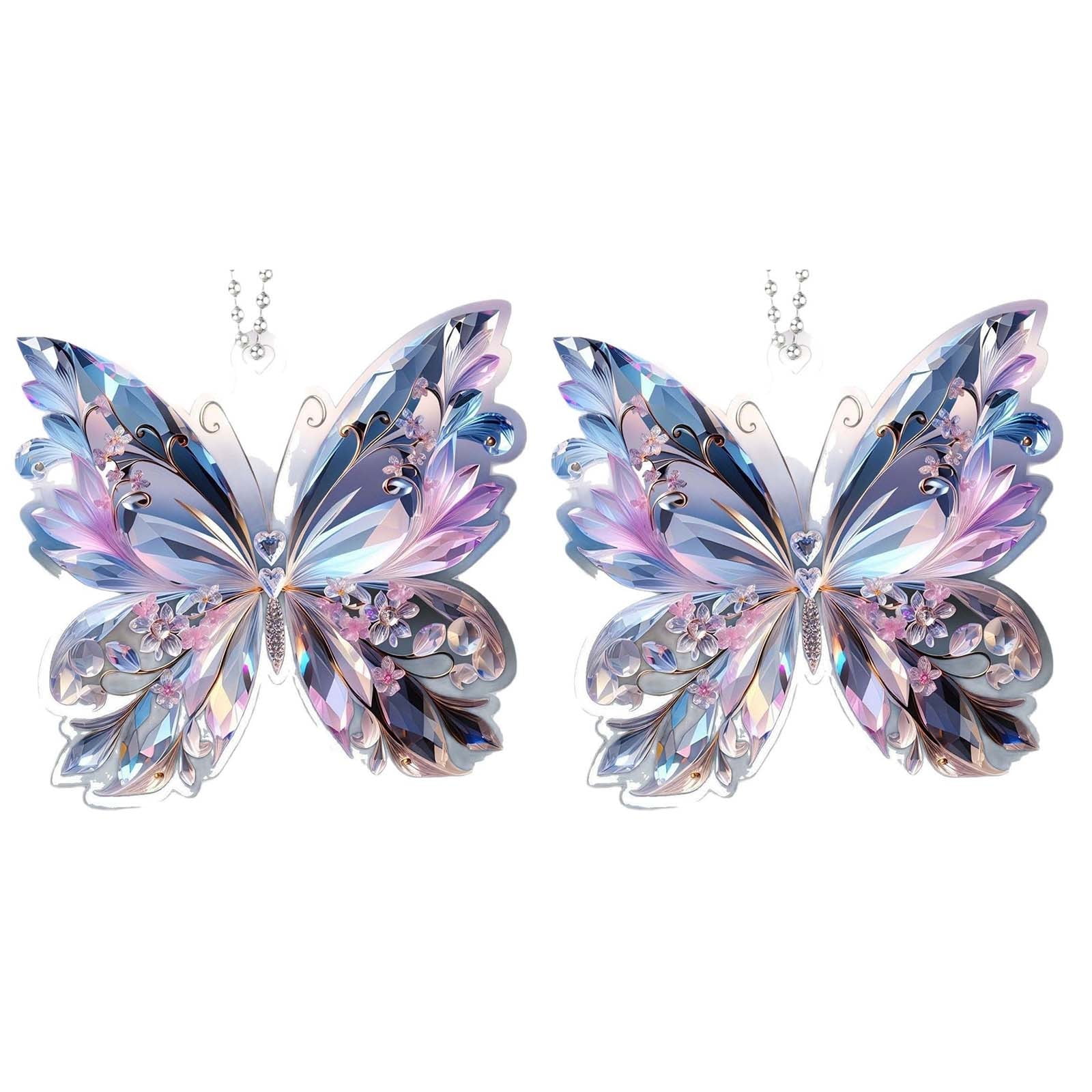 RuiJiao 2pc Butterfly Hanging Diamond Art Pendant Window Decoration ...