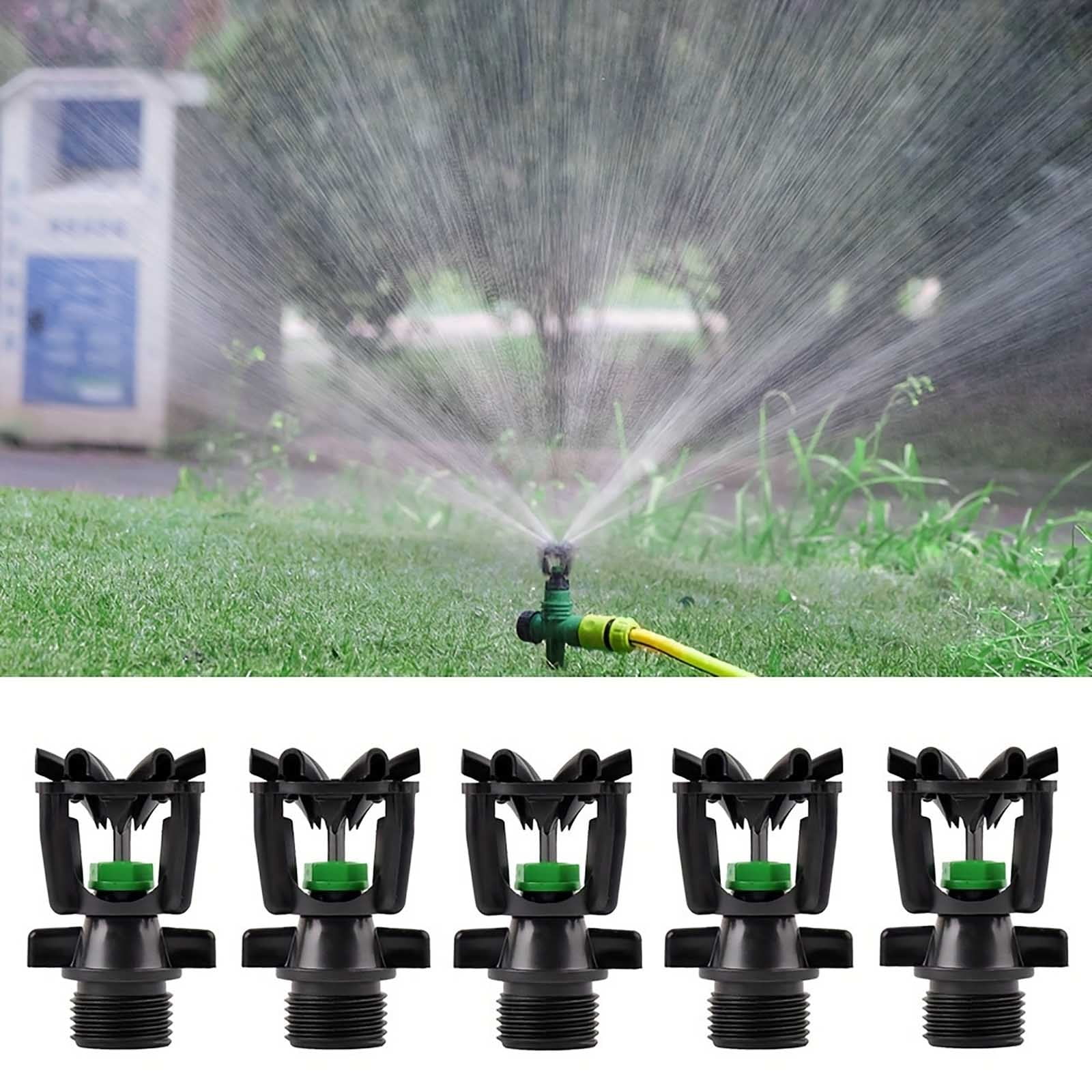 RuiJiao 5-Pack 360° Rotating Garden Irrigation Sprinklers - Durable ...