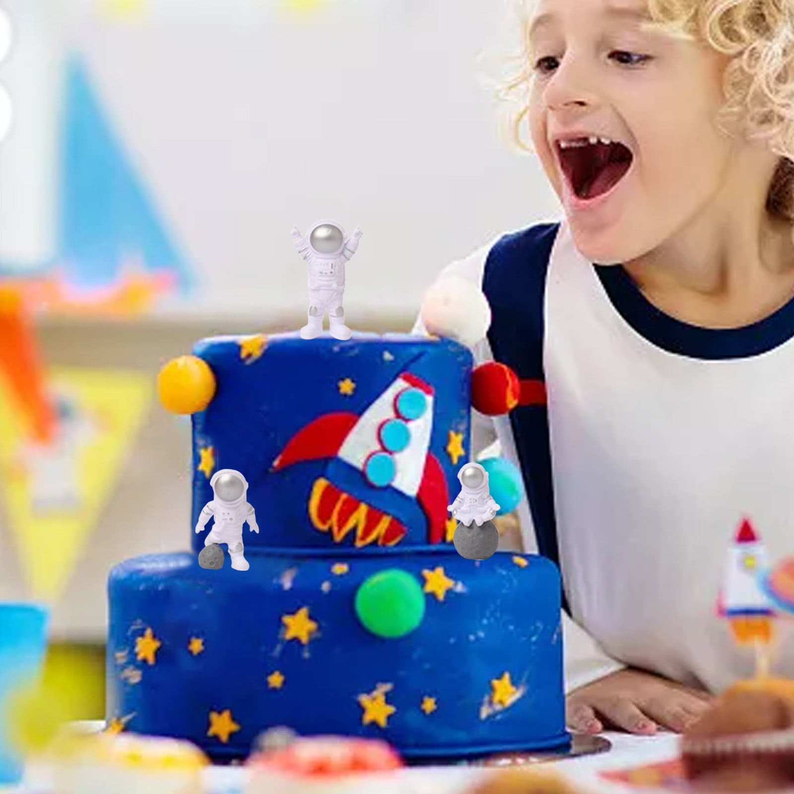 RuiJiao Aerospace-Themed Birthday Cake Decoration Set - 3-Piece ...