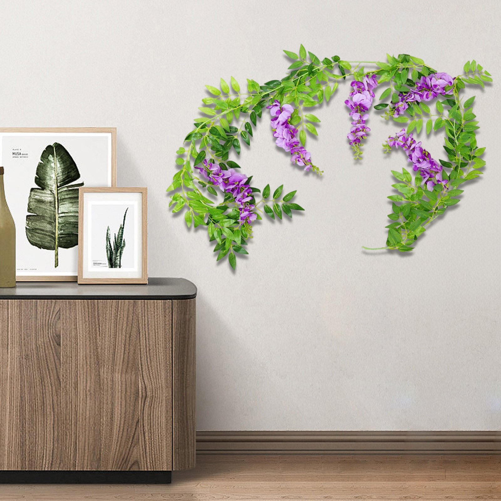 RuiJiao Artificial Wisteria Rattan Decor - Durable Plastic Flower Vines ...