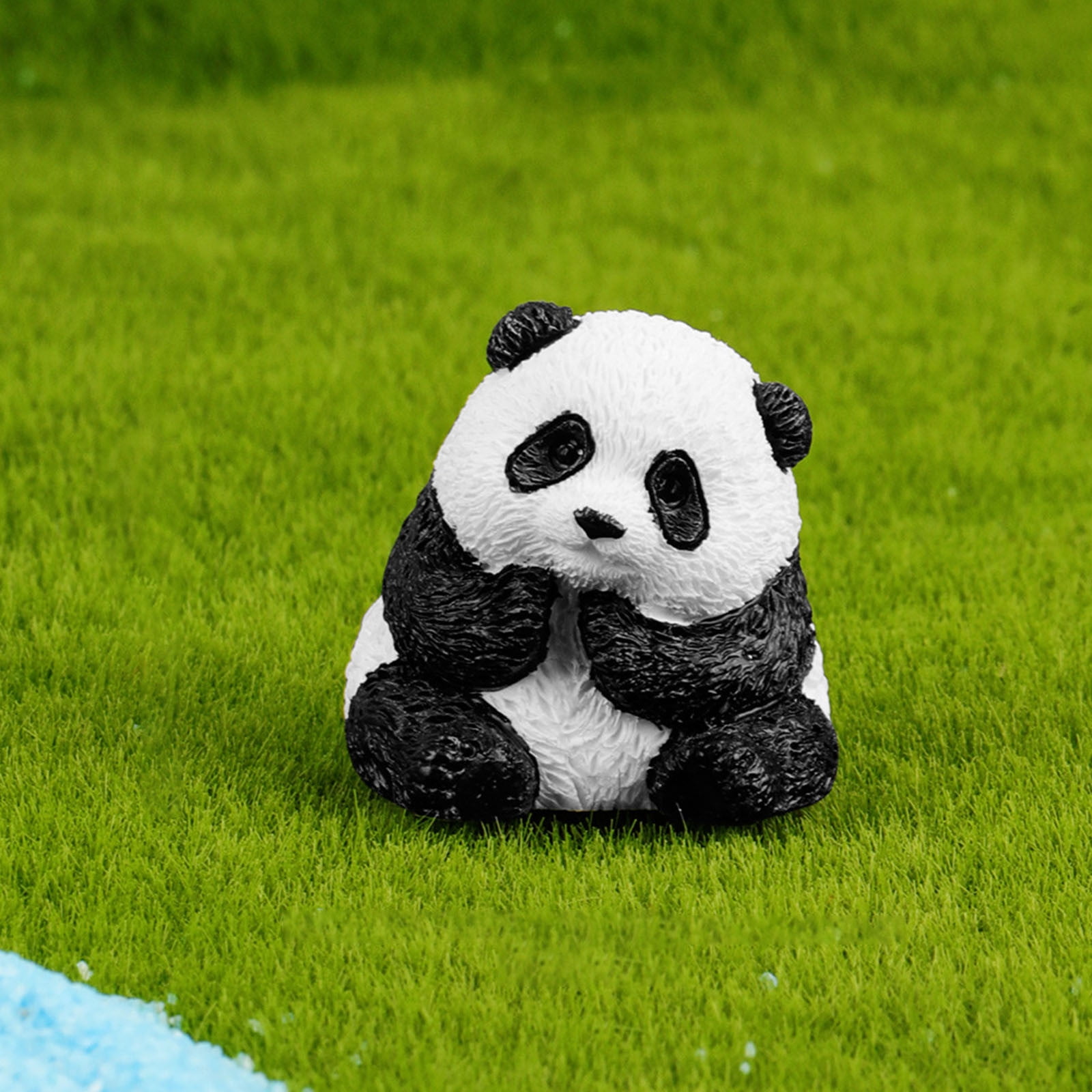 RuiJiao Brazilian Wood Plant Panda Decor, Cute Panda Statues, Funny ...