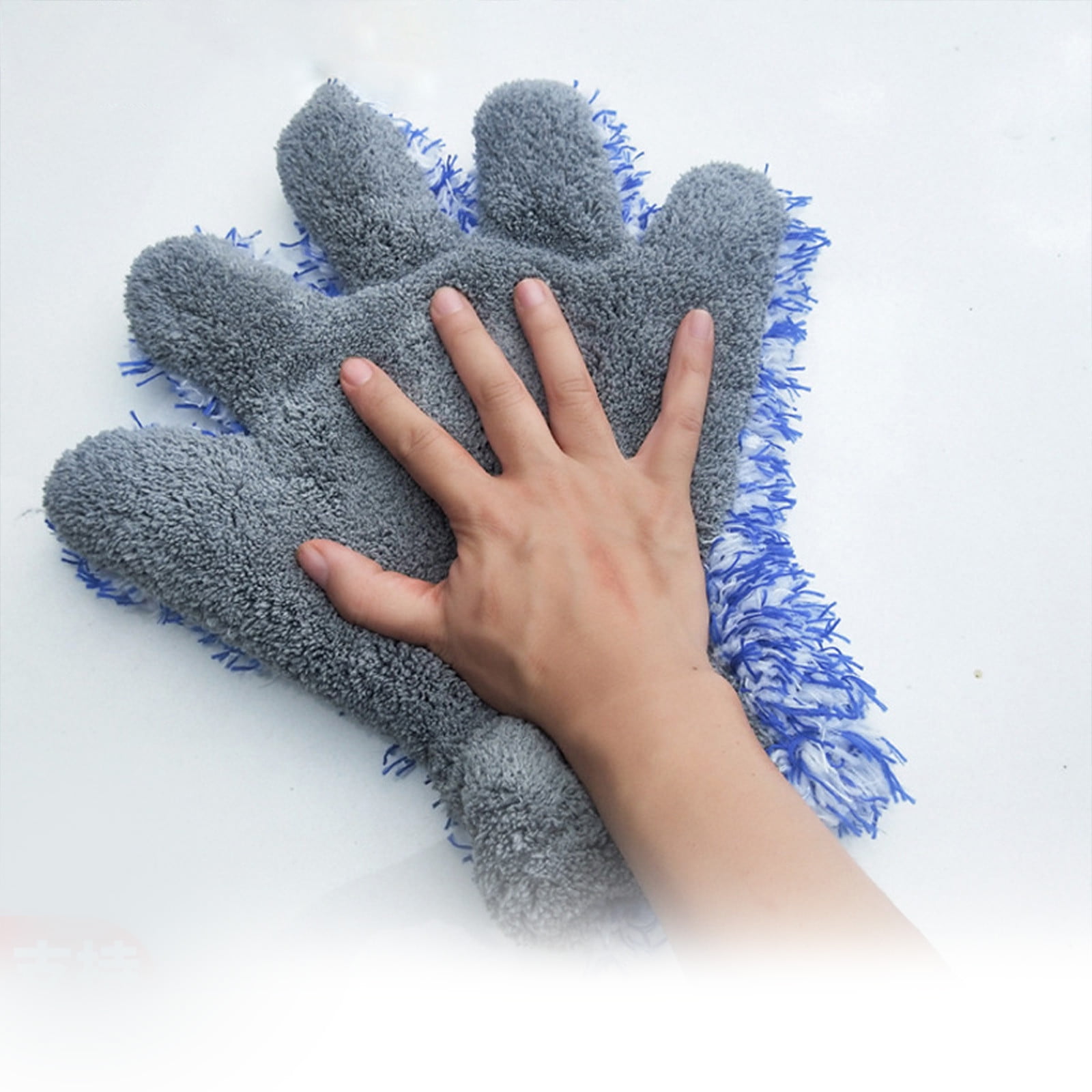 RuiJiao Car Wash Mitt Scratch Free, 5-Finger Microfiber Wash Mitts, Car ...