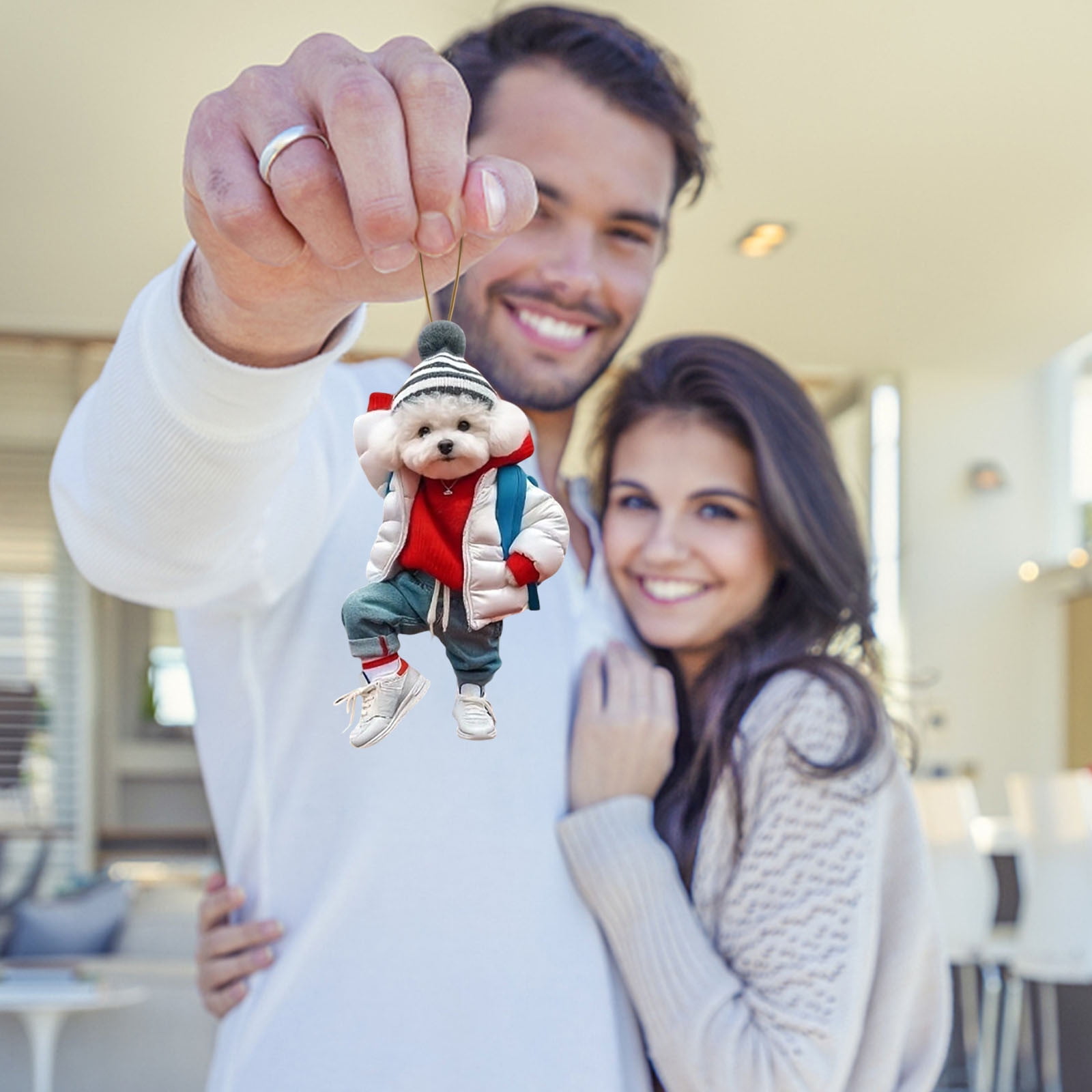 RuiJiao Charming Dog Rearview Mirror Ornament - Car Interior Decor ...