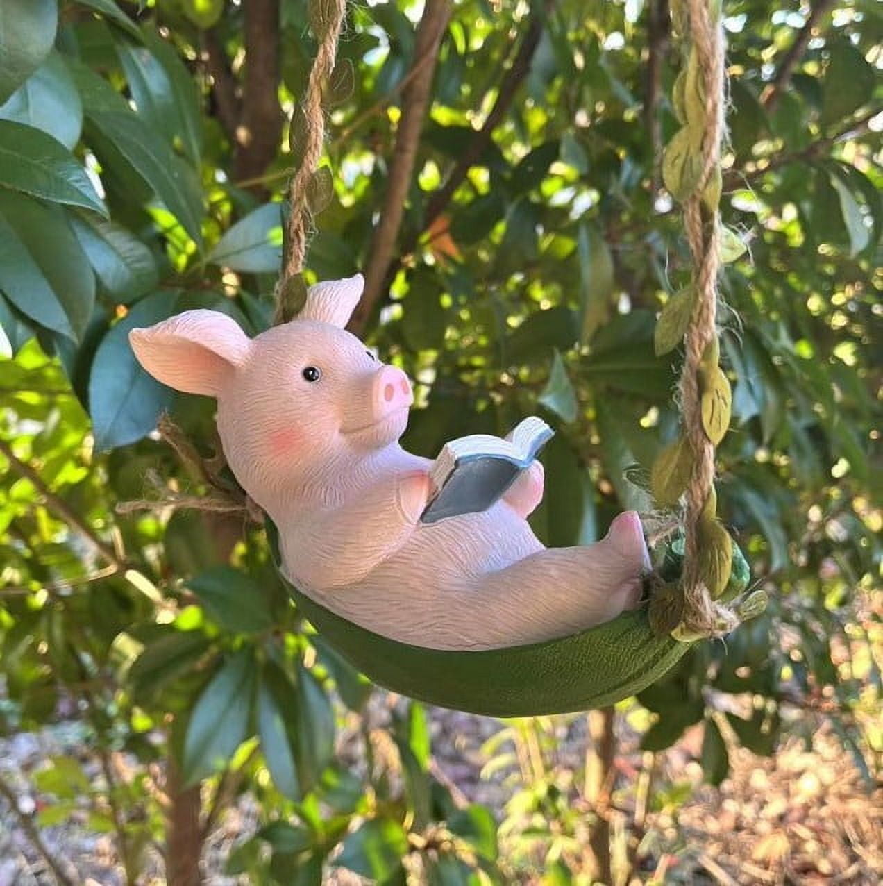 RuiJiao Charming Pig Swing Hanging Decoration - Outdoor Garden, Balcony ...