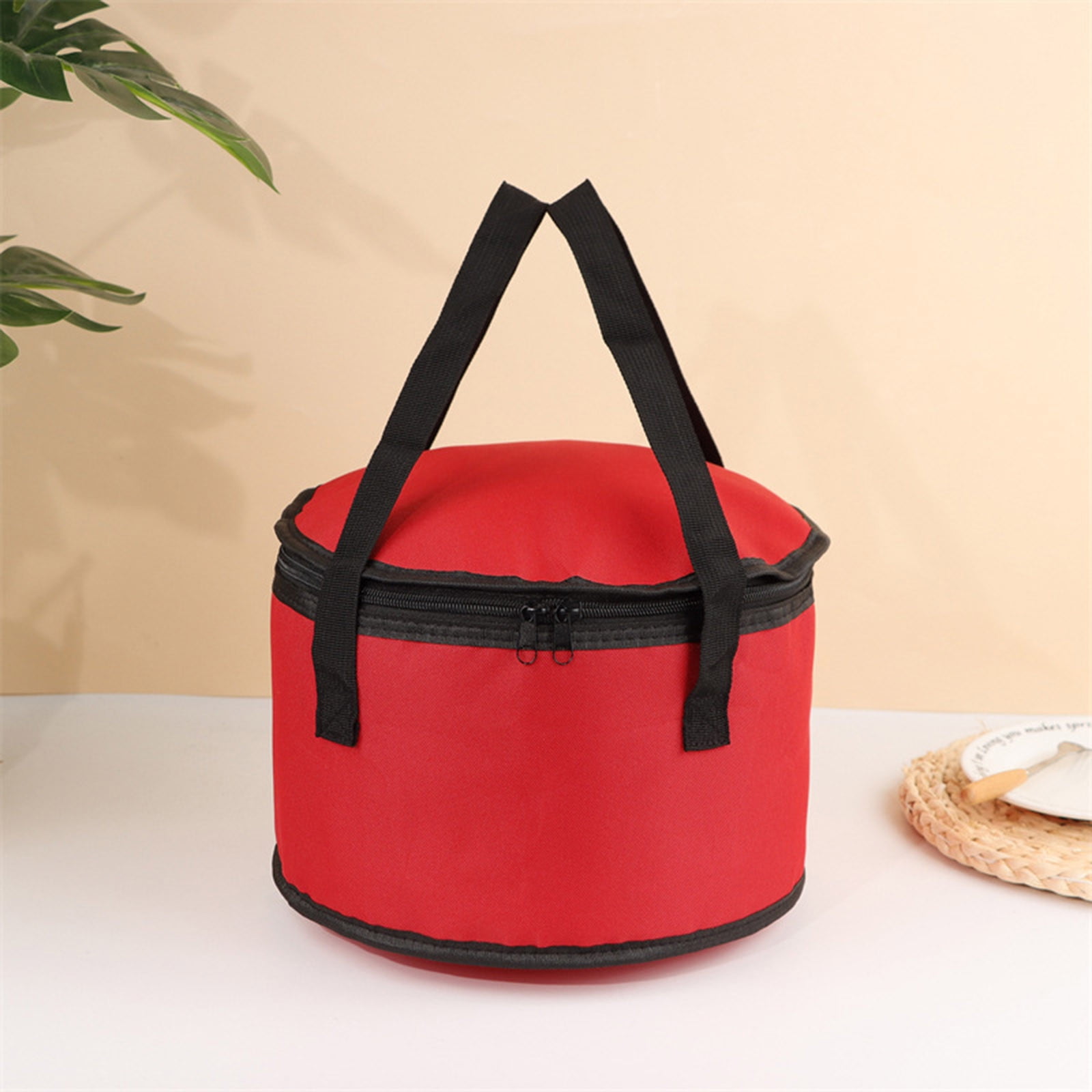RuiJiao 11"x7" Round Pie Carrier with Tray Stacker, Insulated Casserole ...