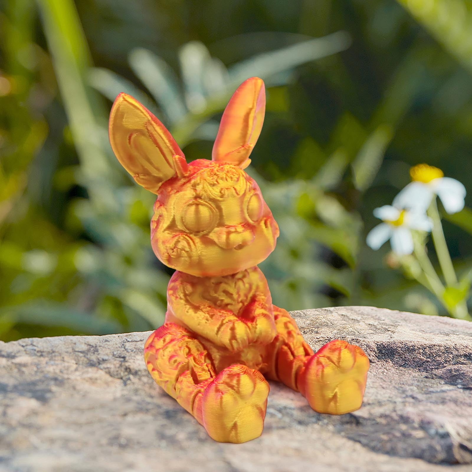 RuiJiao 3D Printed Bunny Figurine Set - Colorful Animal Themed Twisting ...