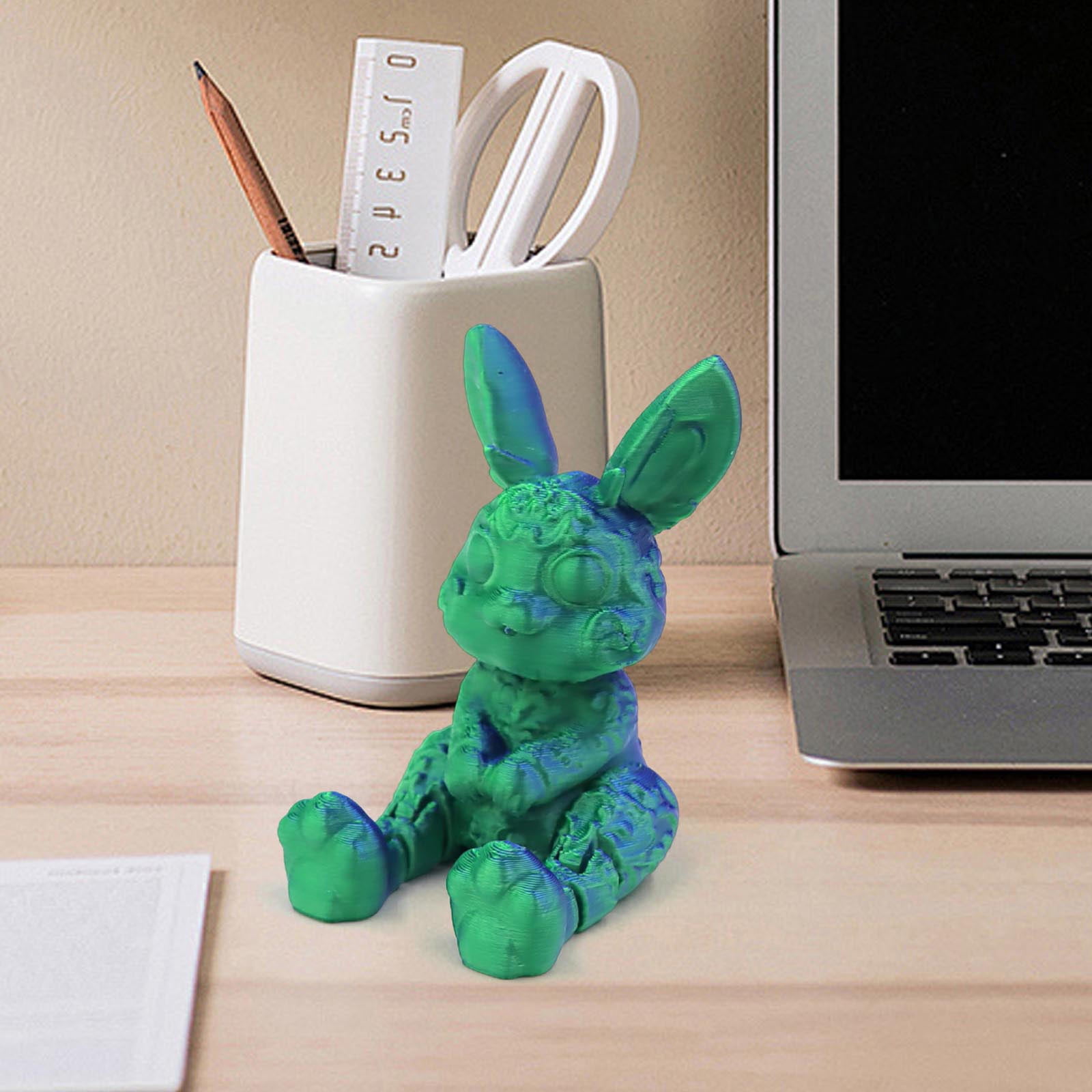 RuiJiao 3D Printed Bunny Figurine Set - Colorful Animal Themed Twisting ...