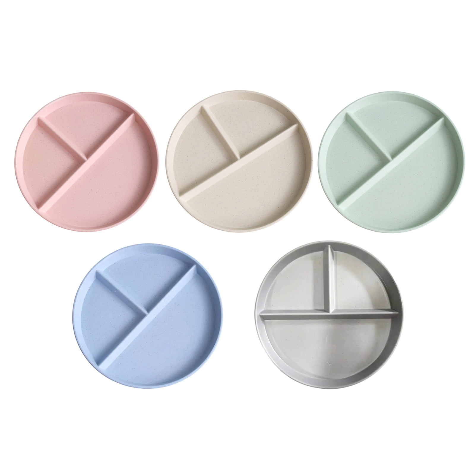 RuiJiao 5-Piece Kids' Compartment Divided Plates Set - Ideal for ...