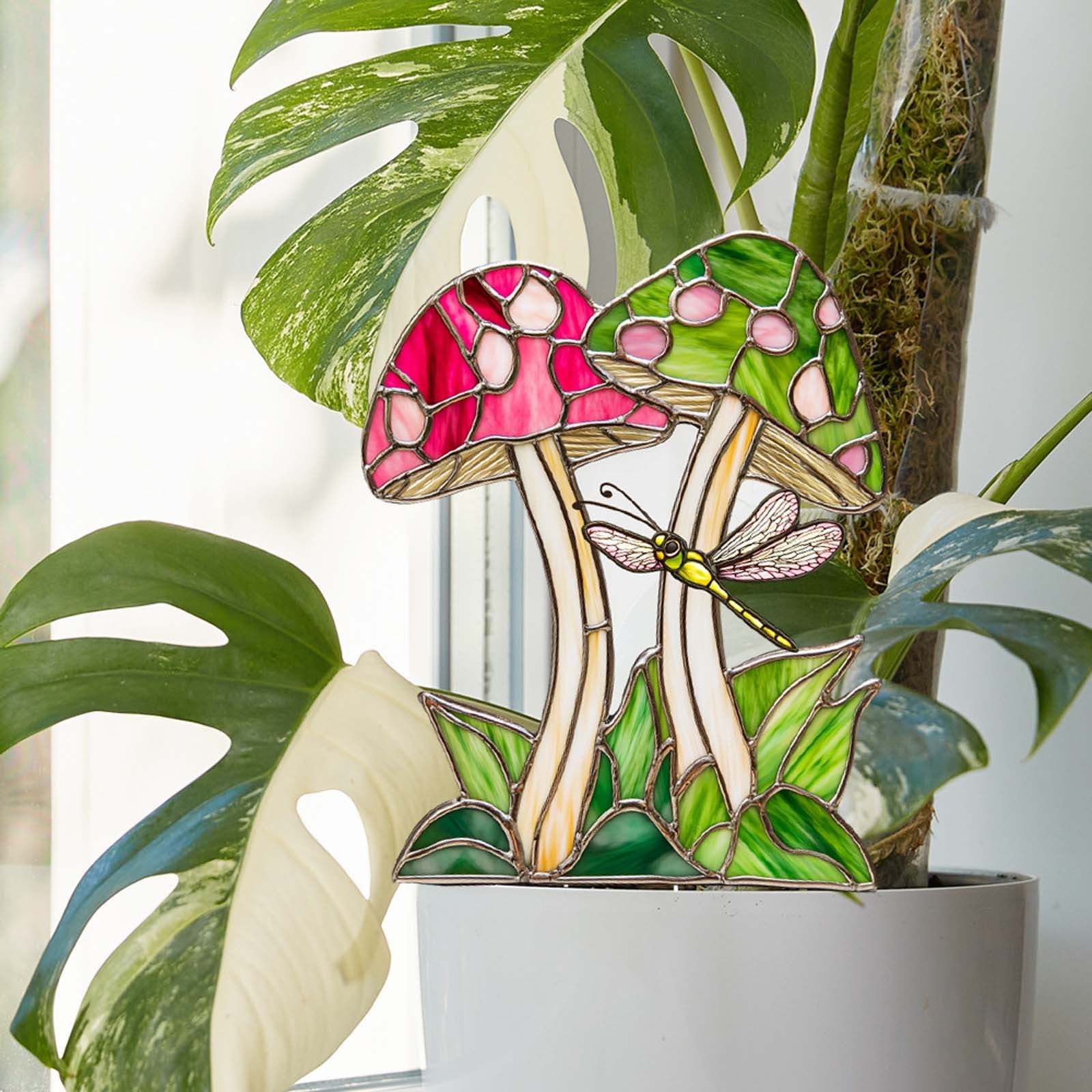 RuiJiao Acrylic Stakes Stained Glass Style Plant Stakes Marker ...