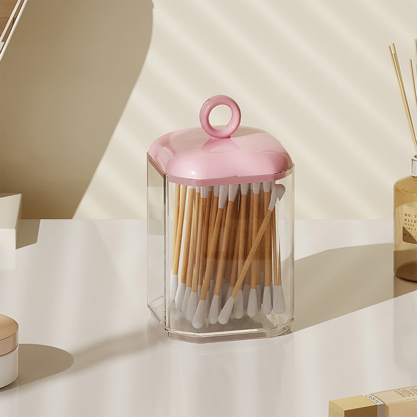 RuiJiao Clearance Ash Proof Clear Acrylic Cotton Swab Holder, Preminm ...