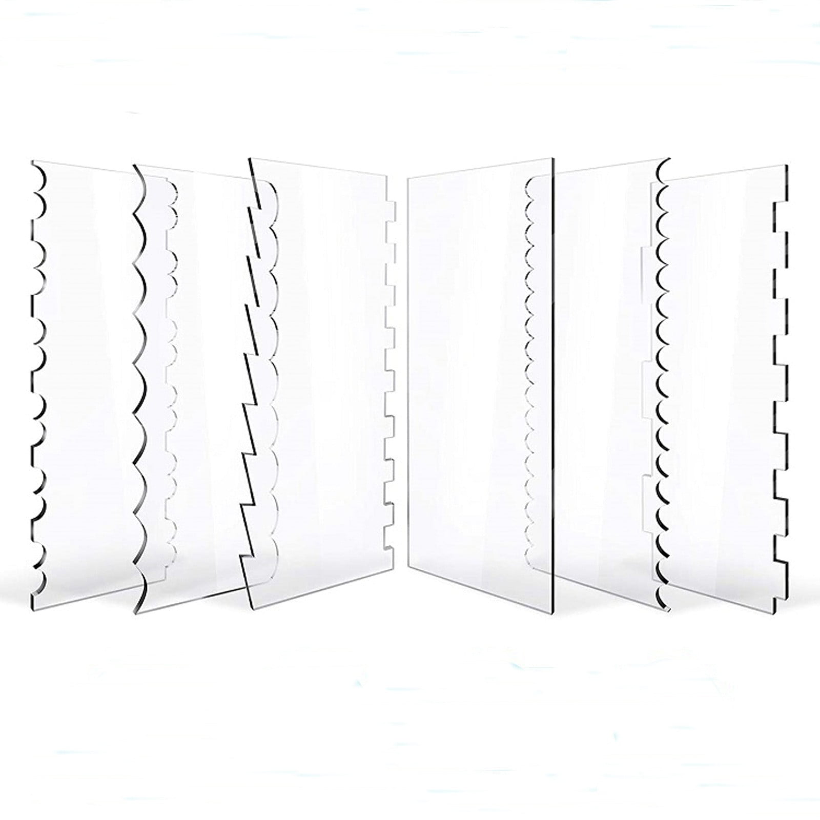 RuiJiao Clearance Clear Acrylic Cake Scraper Set Cakes Smoother Scraper ...