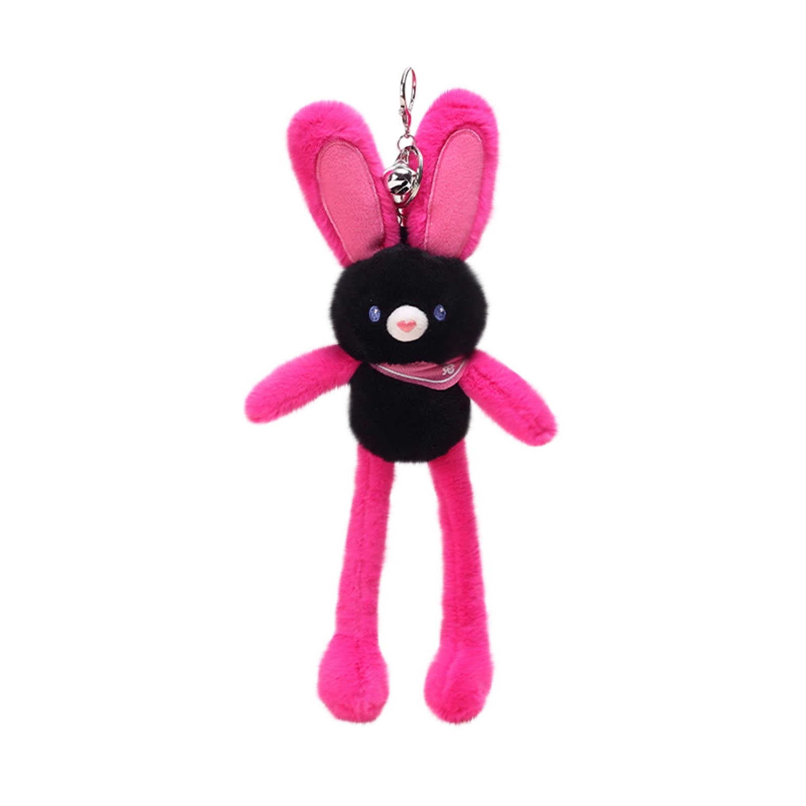 RuiJiao Cute Retractable Bunny Plush Keychain - Fun and Interactive ...