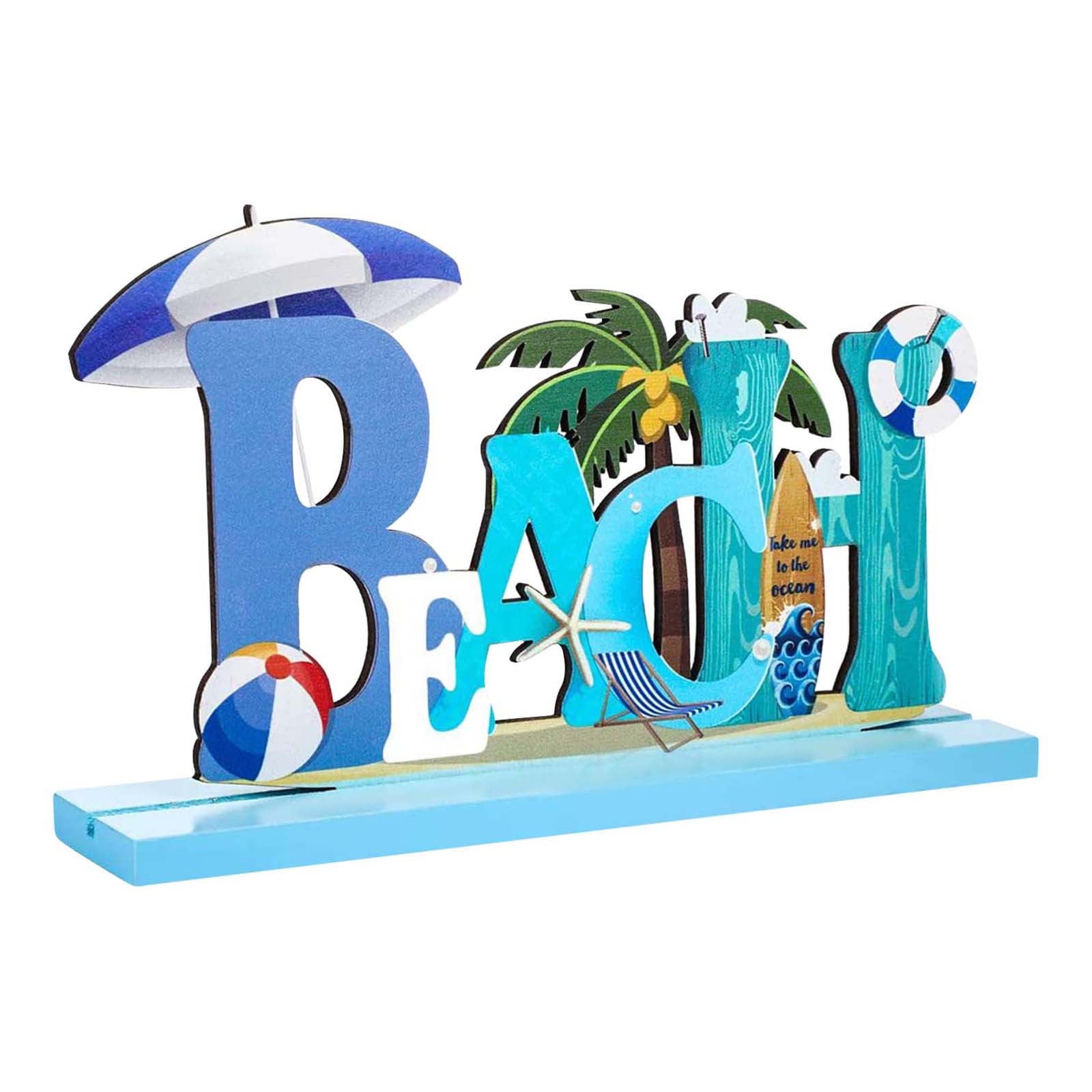 RuiJiao Hawaiian Beach Theme Wooden Centerpiece - Nautical Home Decor ...