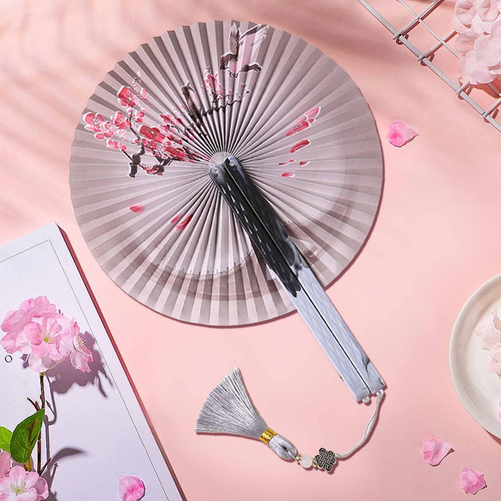 RuiJiao Magnetic Suction Folding Fan - Traditional Style for Children's Dance, Hanfu, and ...