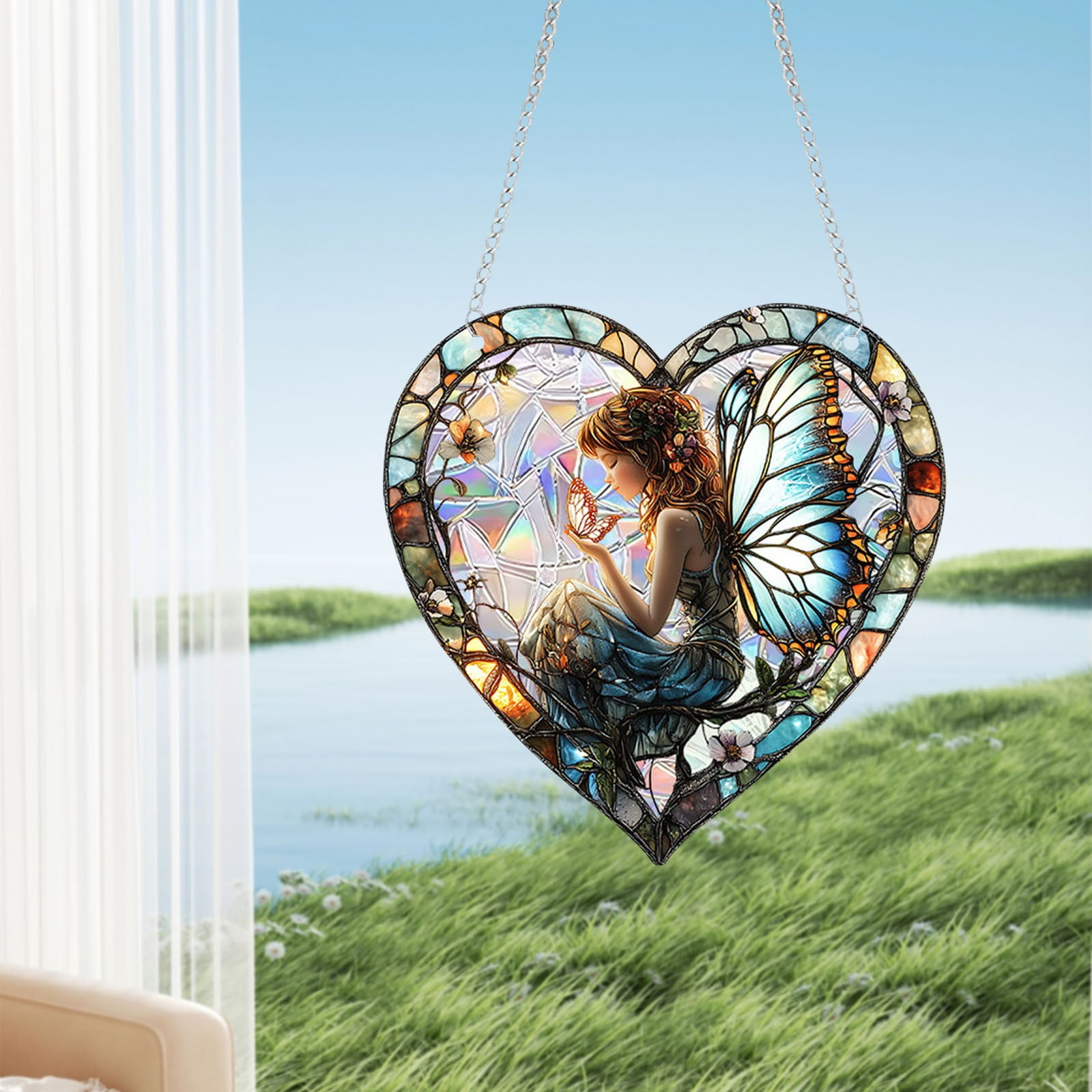 RuiJiao Sparkling Colorful Butterfly Window Hanging Decorations - 2D ...