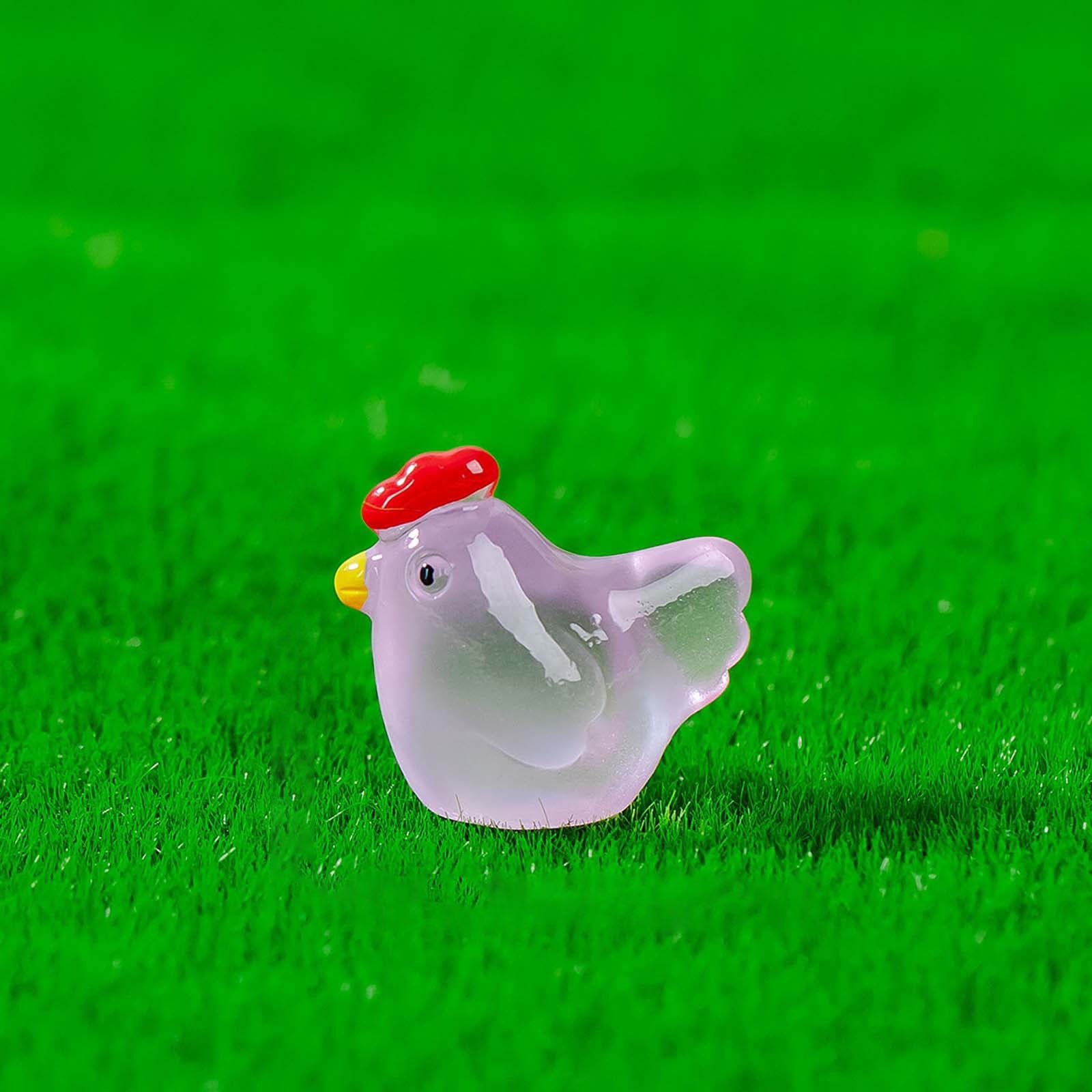 RuiJiao Tiny Chicken Glow in The Dark Mini Resin Chick, Garden Decor ...