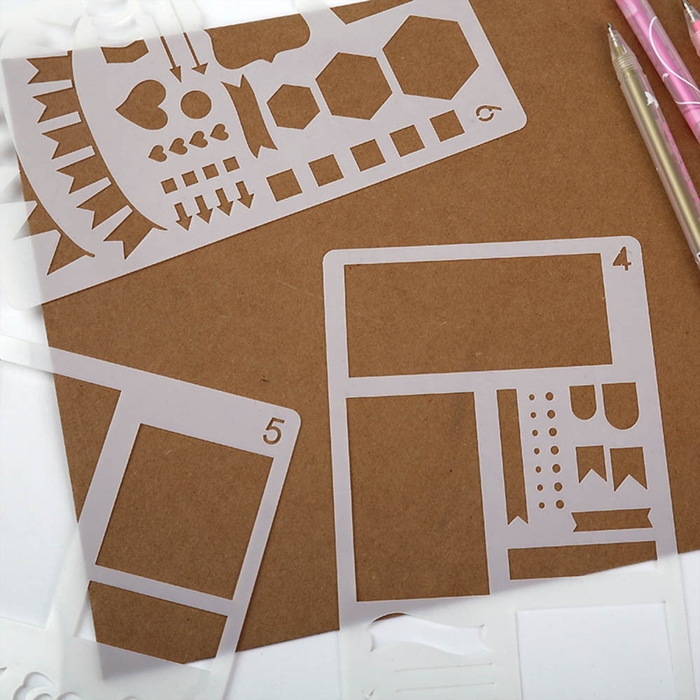 RuiJiao DIY Plastic Drawing Stencils, Journal Stencils, for Planners ...