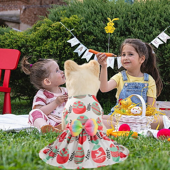 RuiJiao Easter Dog Clothes (L), Soft Princess Style Summer Apparel for ...