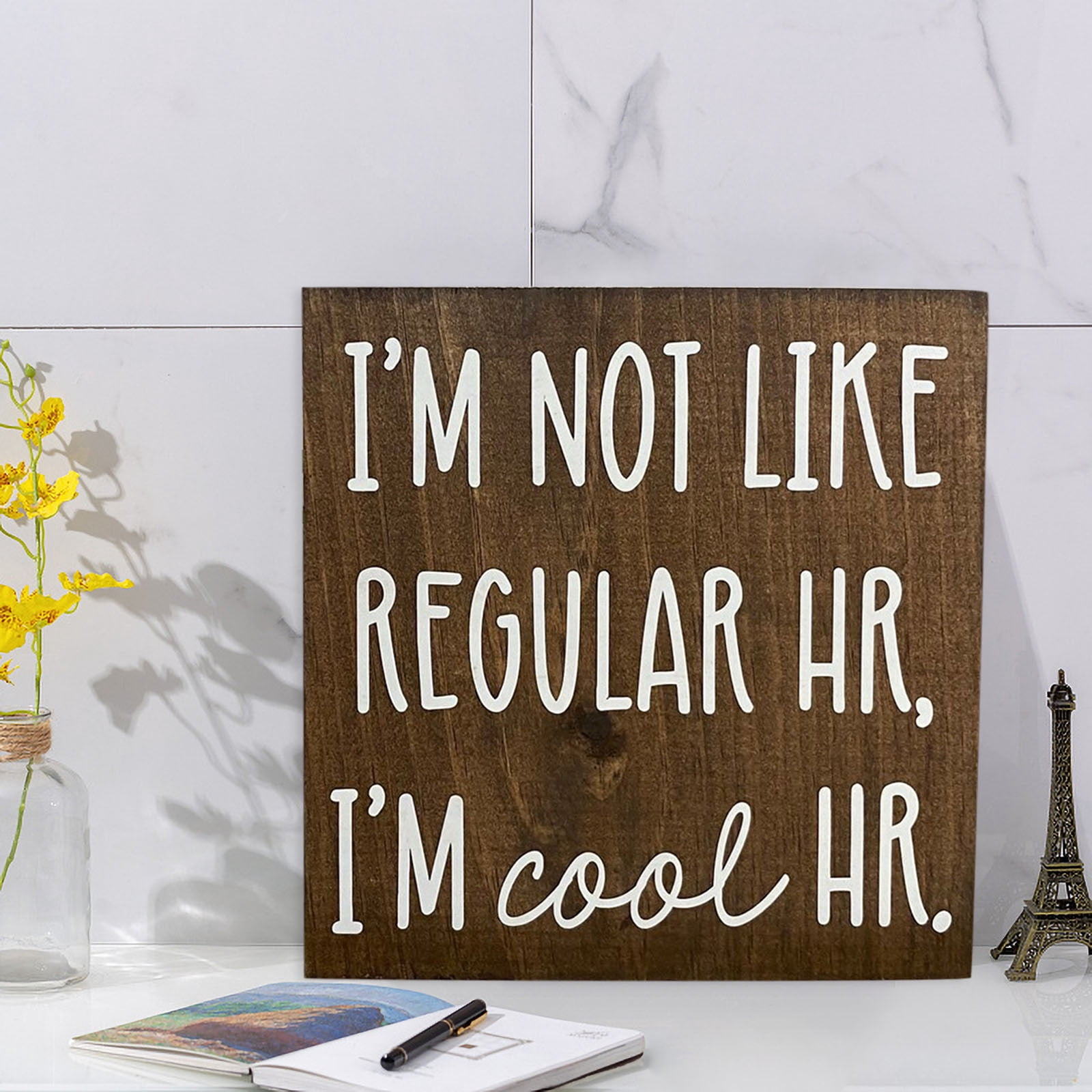 RuiJiao Funny Wooden Office Desk Sign - Motivational "Your Anxiety is a ...